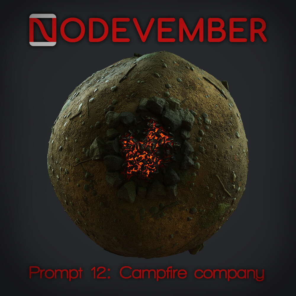ArtStation - Nodevember 2023 - Campfire company [Texture]