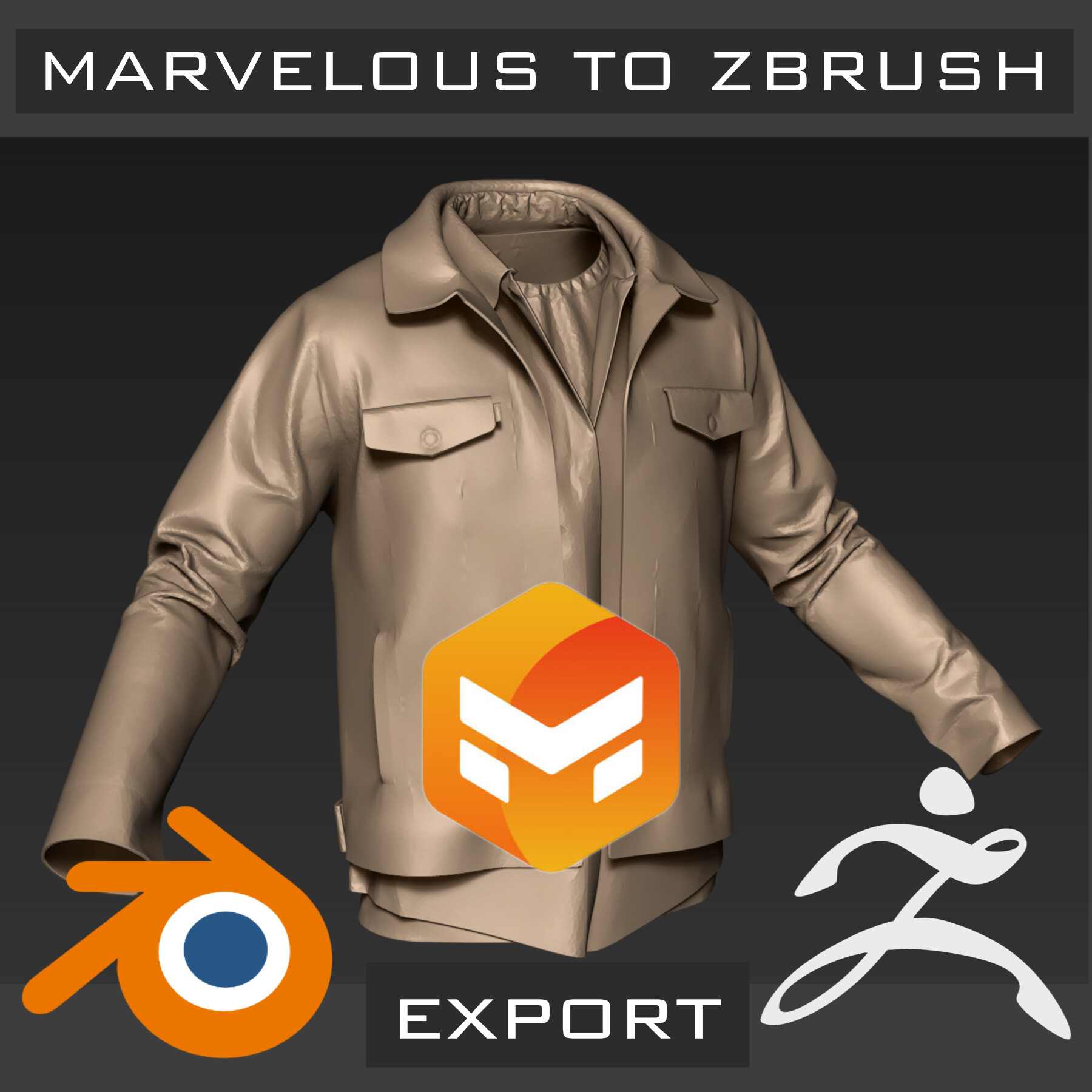 ArtStation - Marvelous Designer to Zbrush workflow using Blender