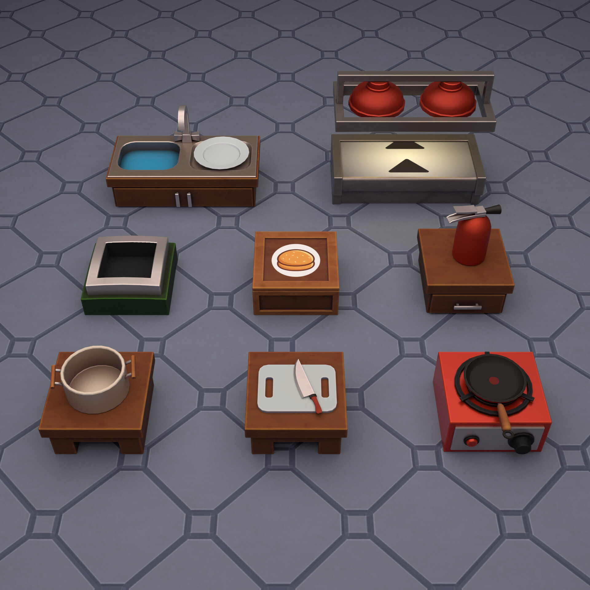 ArtStation - Overcooked Kitchen Assets