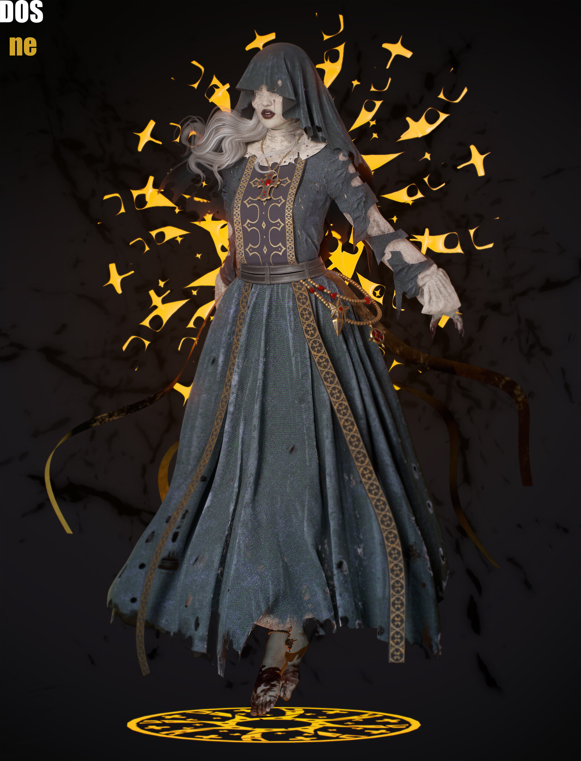 ArtStation - "Undead Ghost of a nun" in 3d