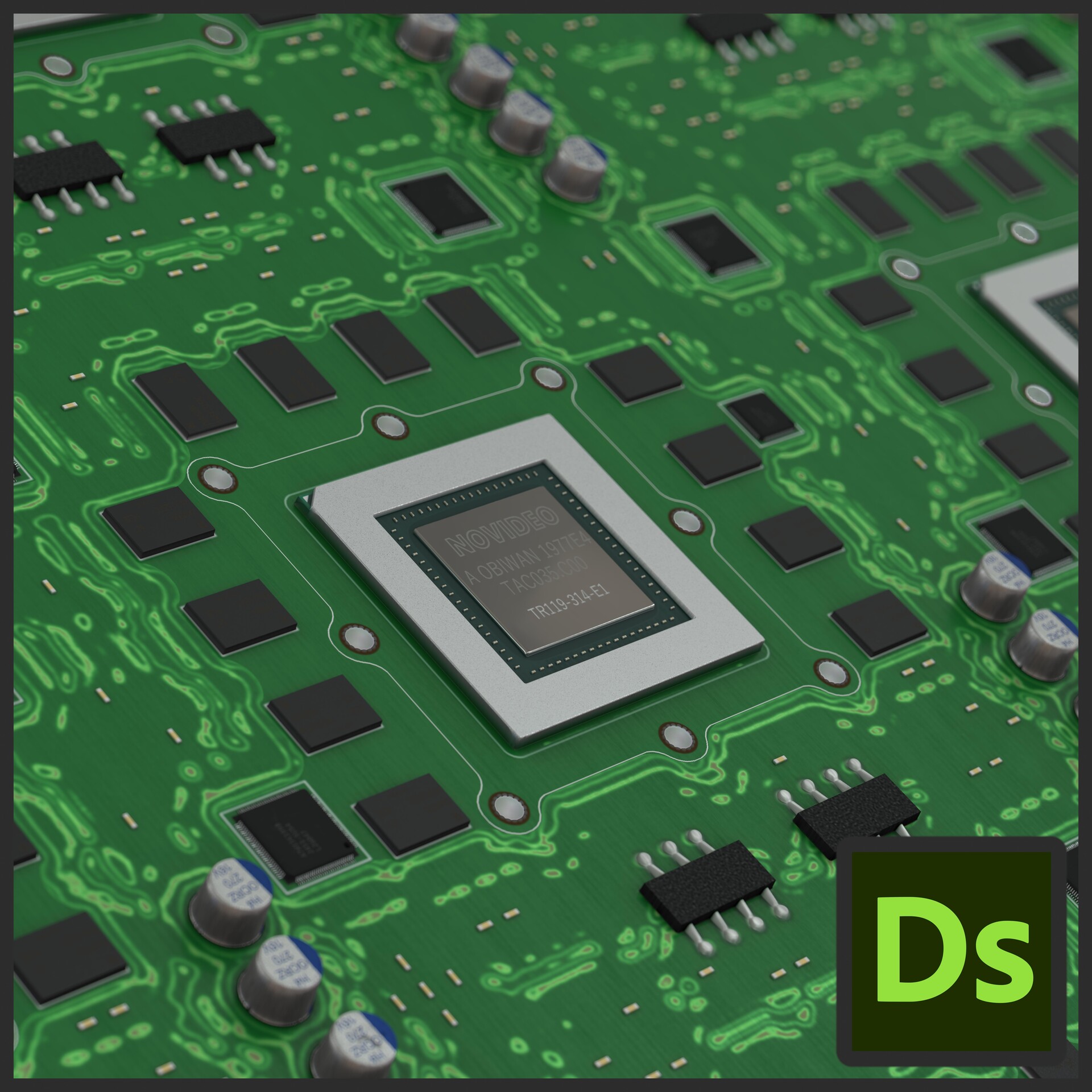 ArtStation - GPU Themed Circuitboard Material