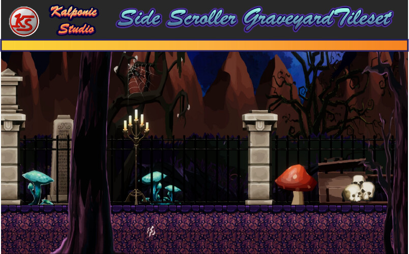 ArtStation - Side Scroller Graveyard Tileset