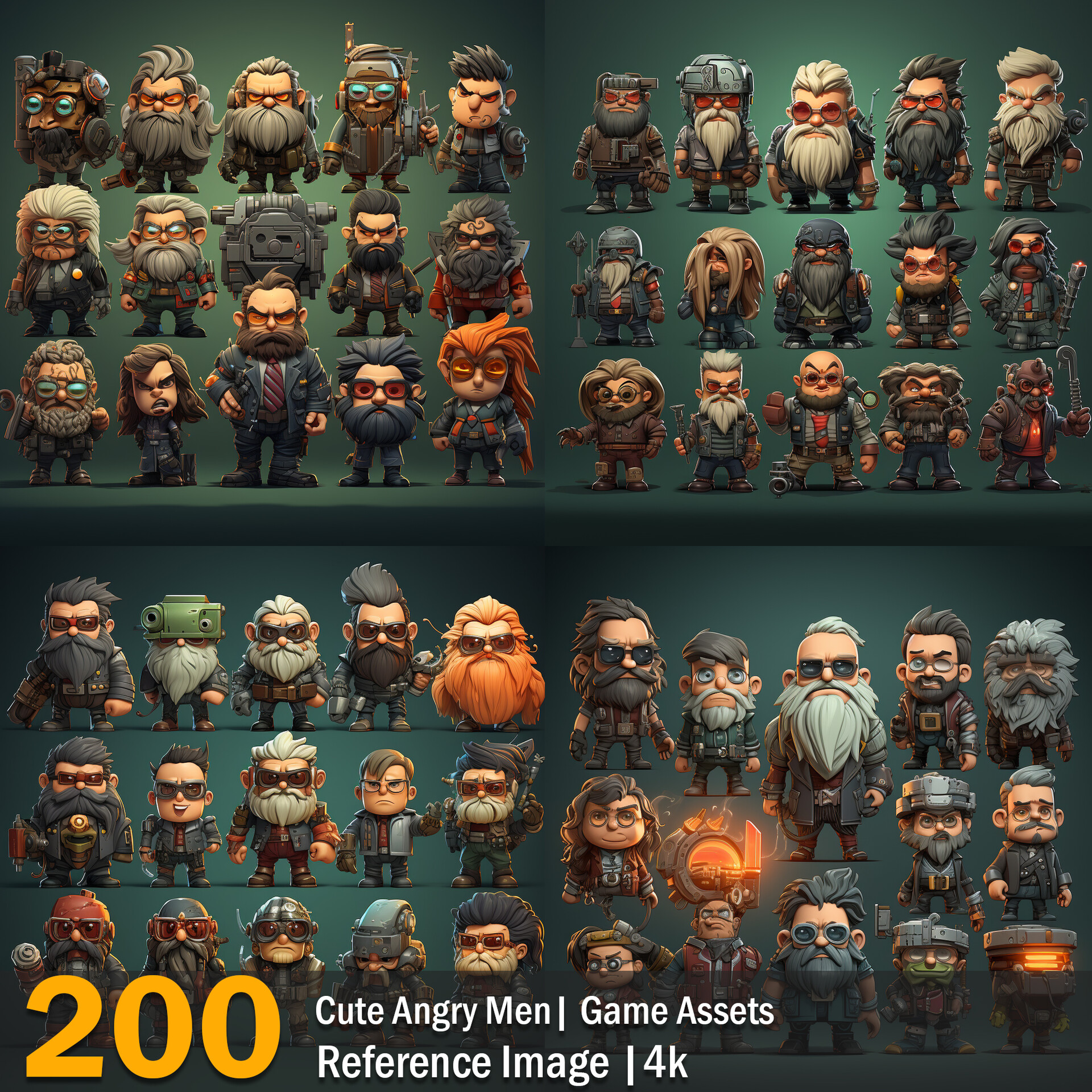 ArtStation - Cute Angry Men | Game Assets | Reference Images | 4K