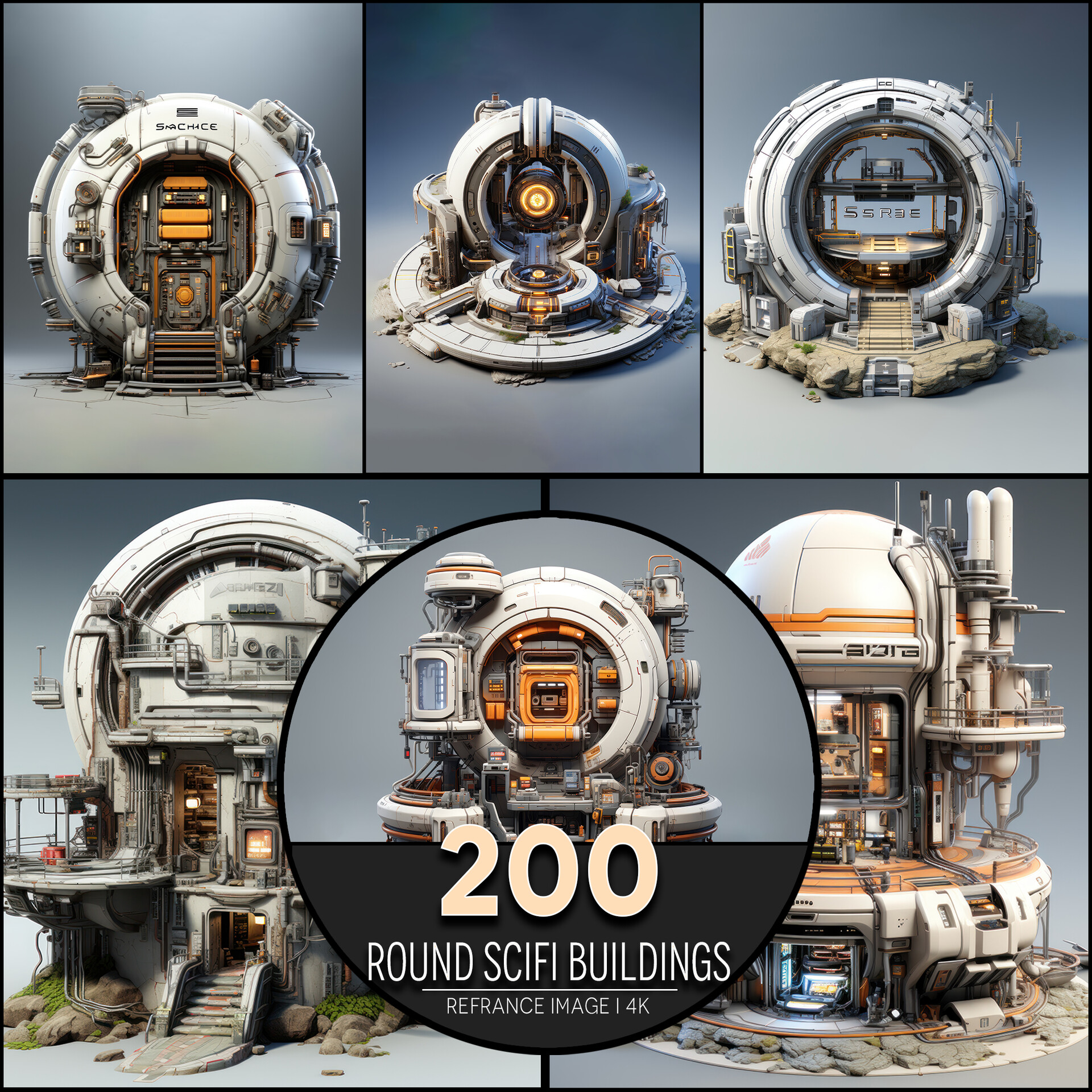 ArtStation - Round Scifi Buildings 4K Reference/Concept Images
