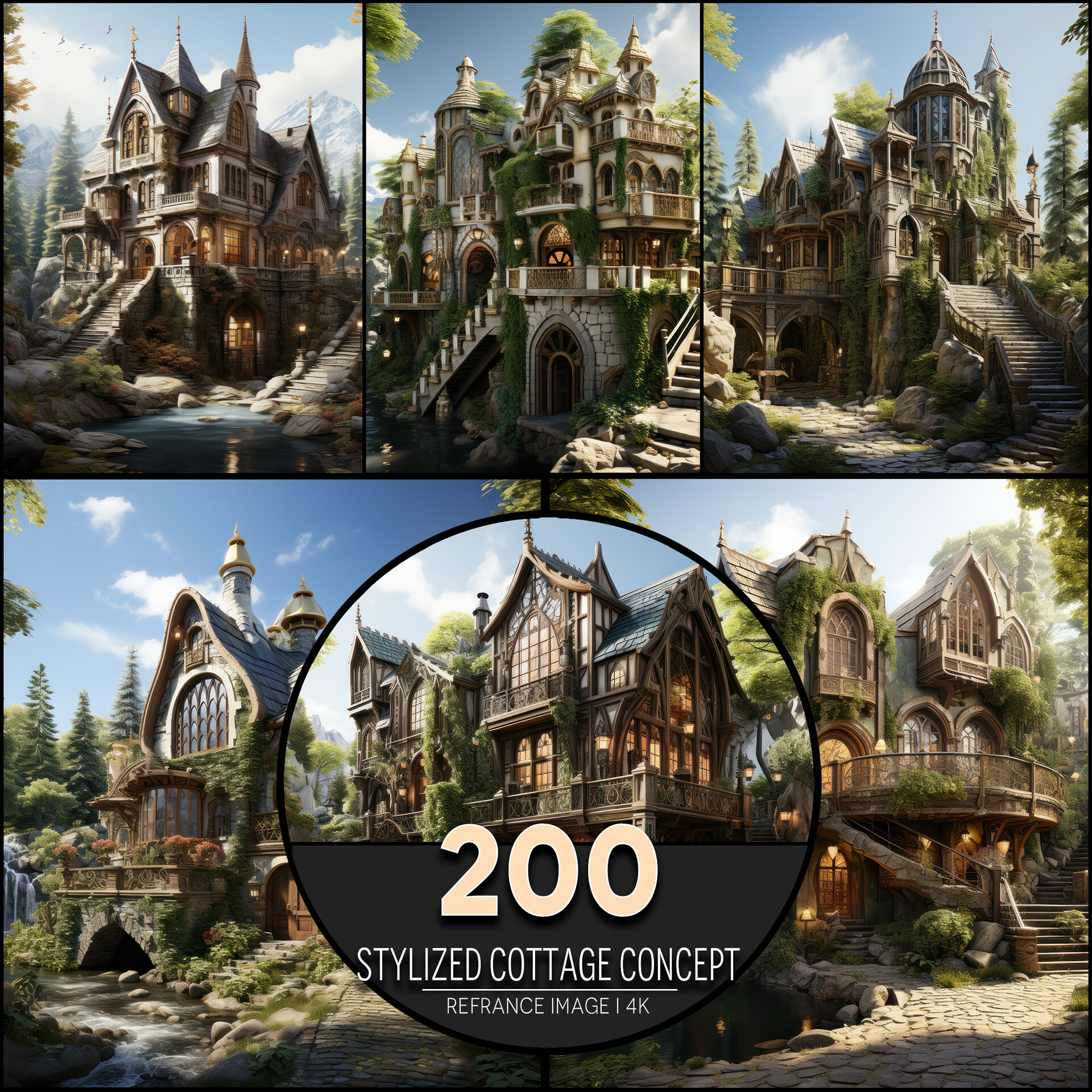 ArtStation - stylized cottage concept 4K Reference/Concept Images