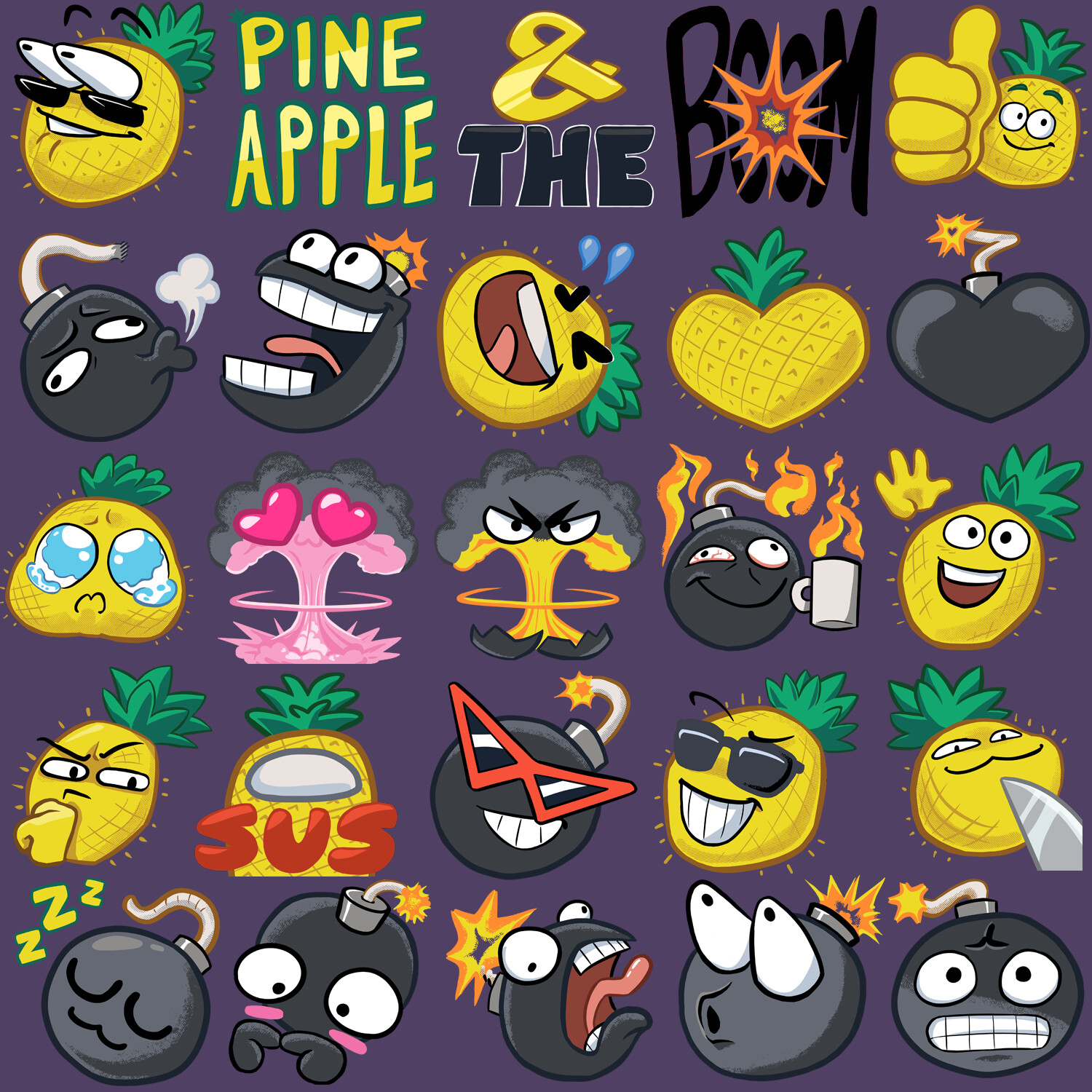 ArtStation - Pineapple & the Boom Emotes and Animation