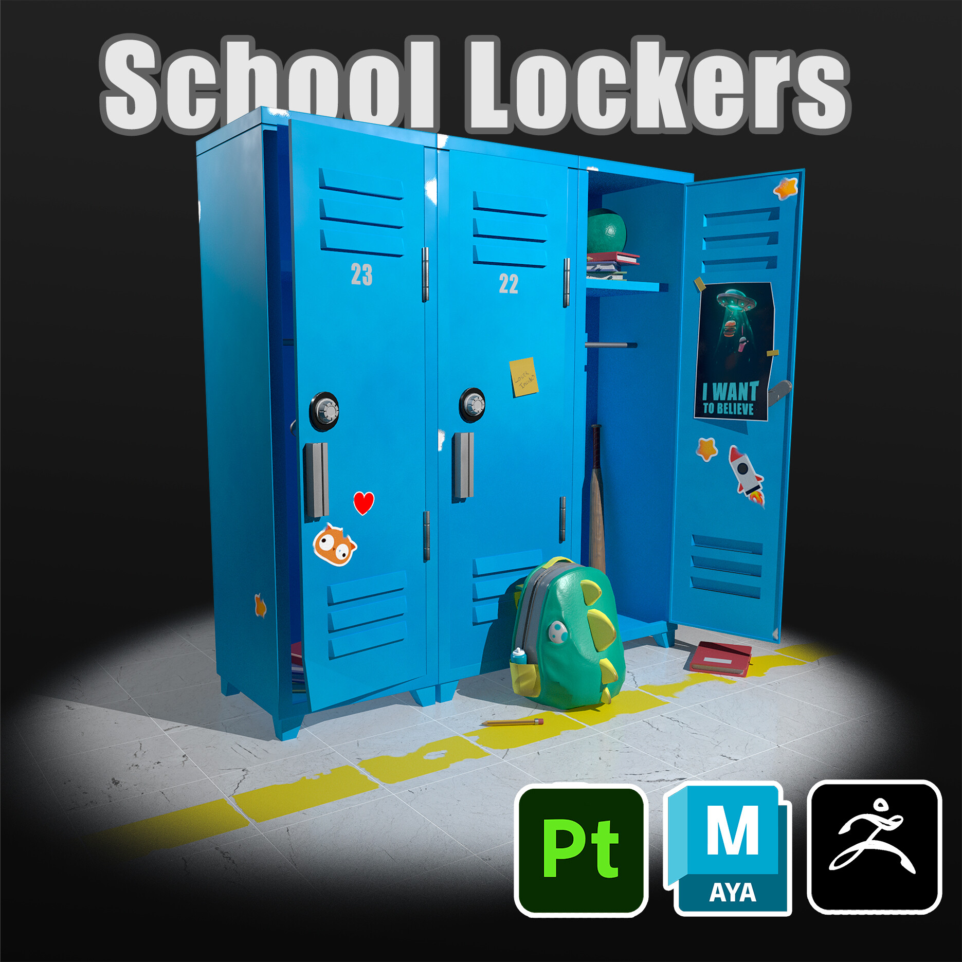 ArtStation - School Lockers | Props