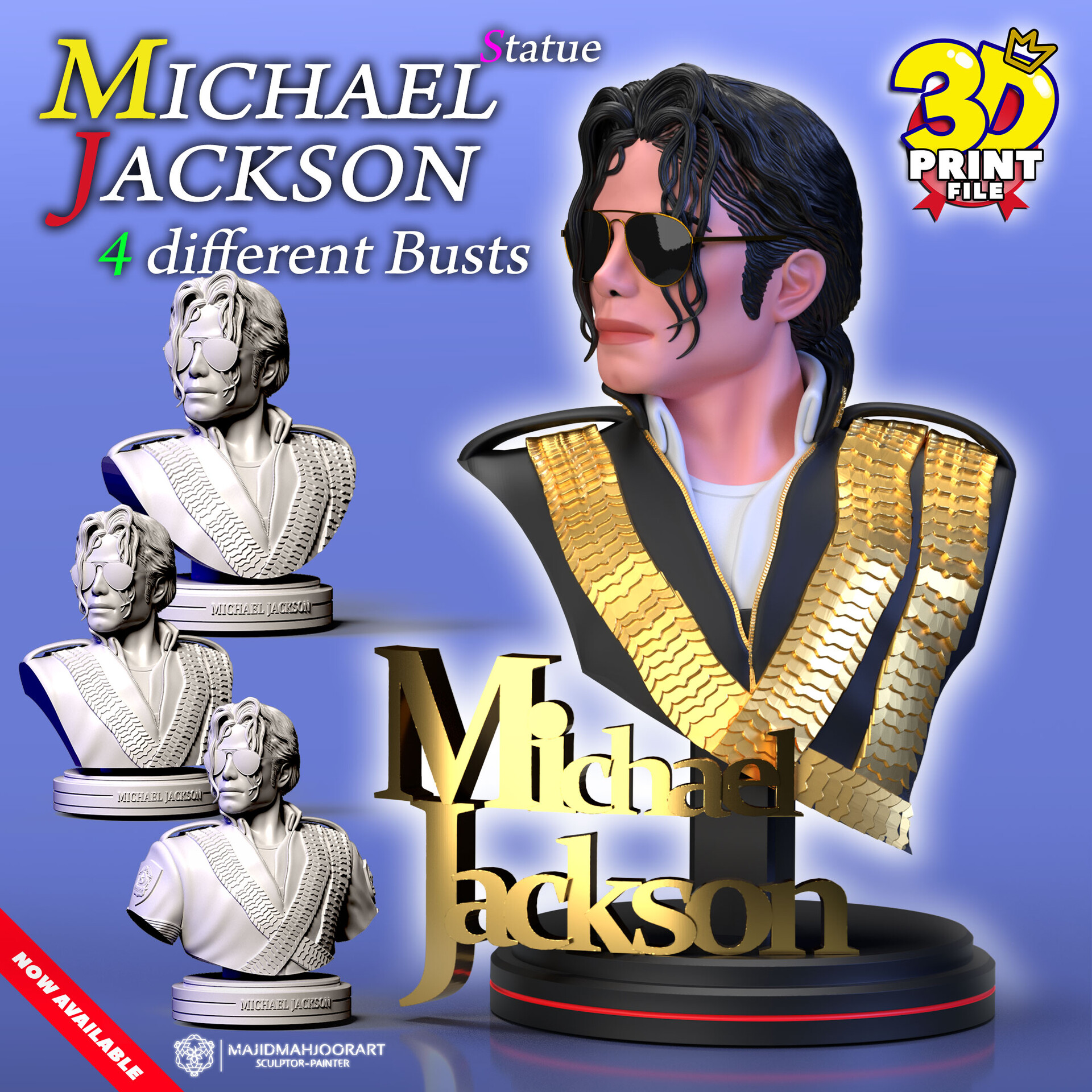 ArtStation - Michael Jackson 3D models-3d print stl files - 4 different ...