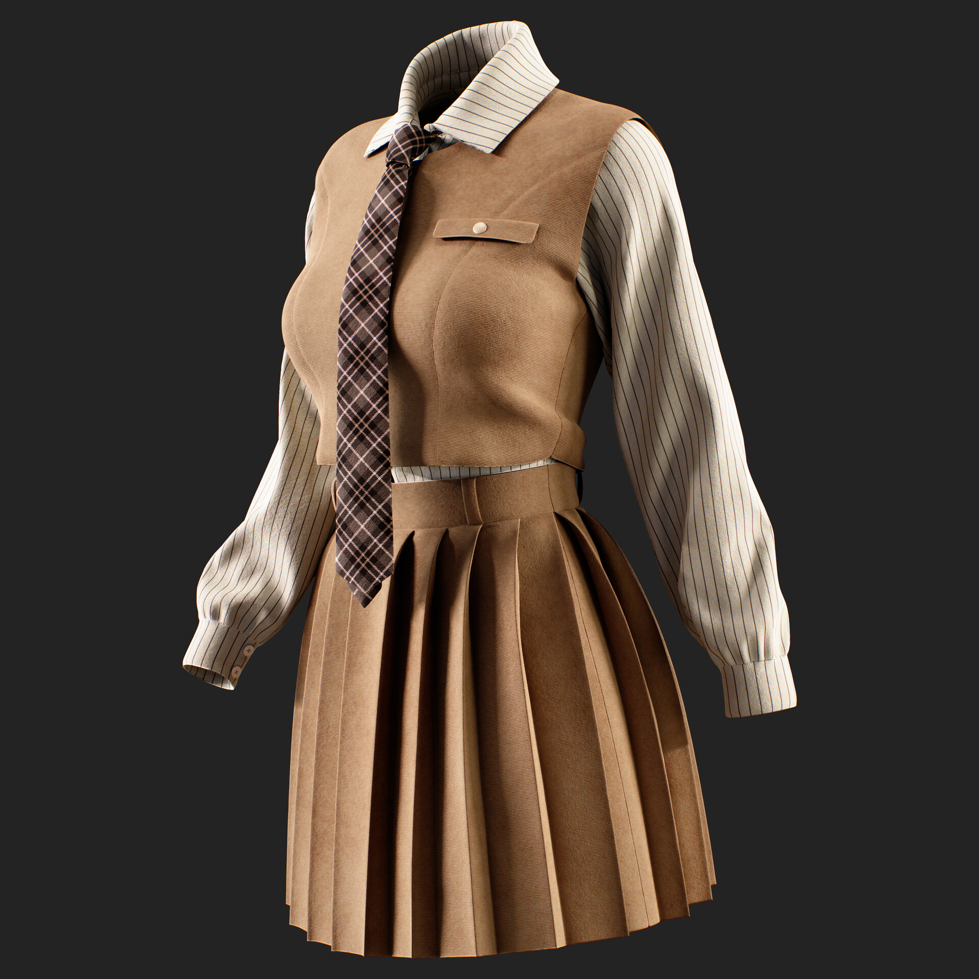 ArtStation - Girl's Outfit- MD/Clo3d + Smart Material + 4K Textures ...