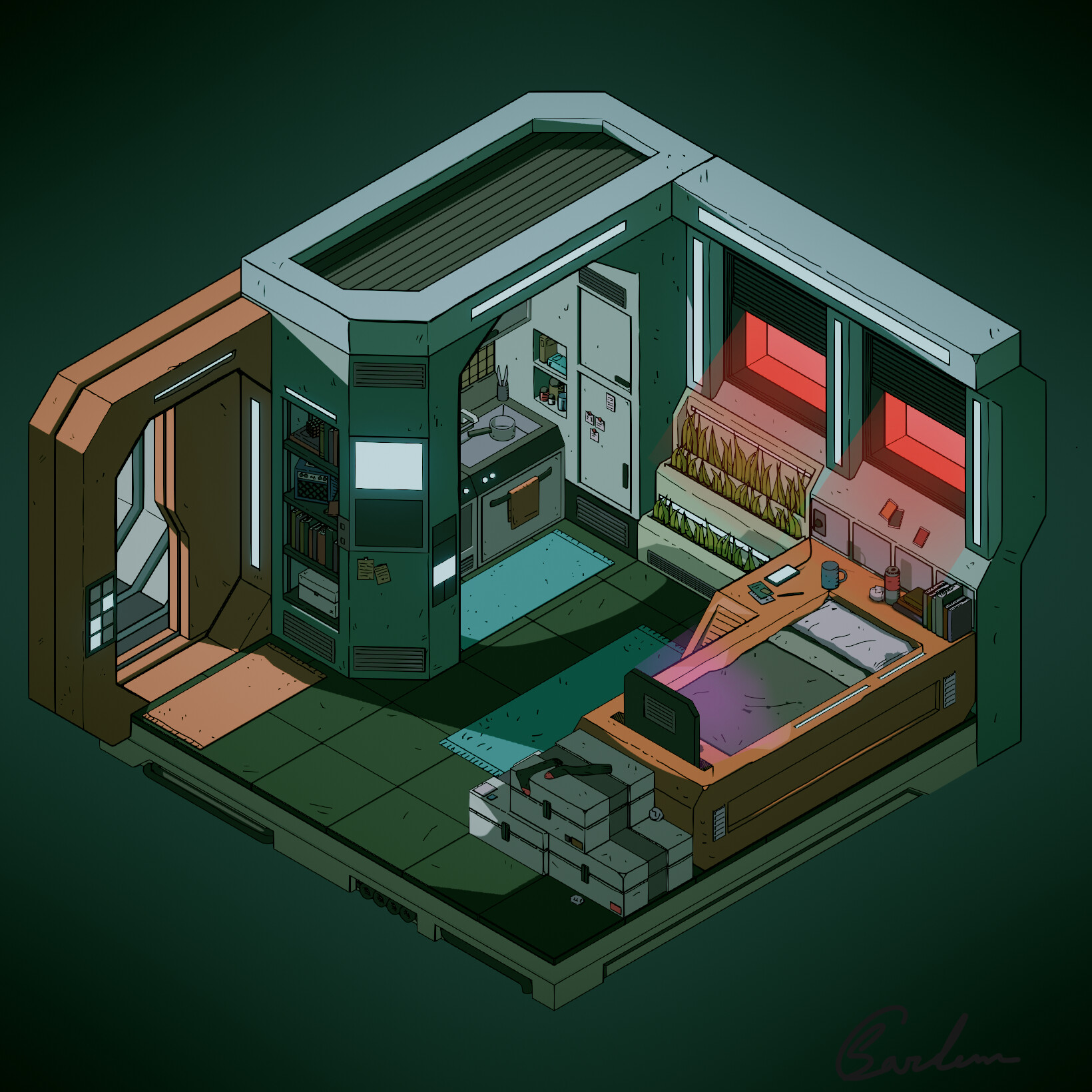 ArtStation - Micro Cyber Apartment