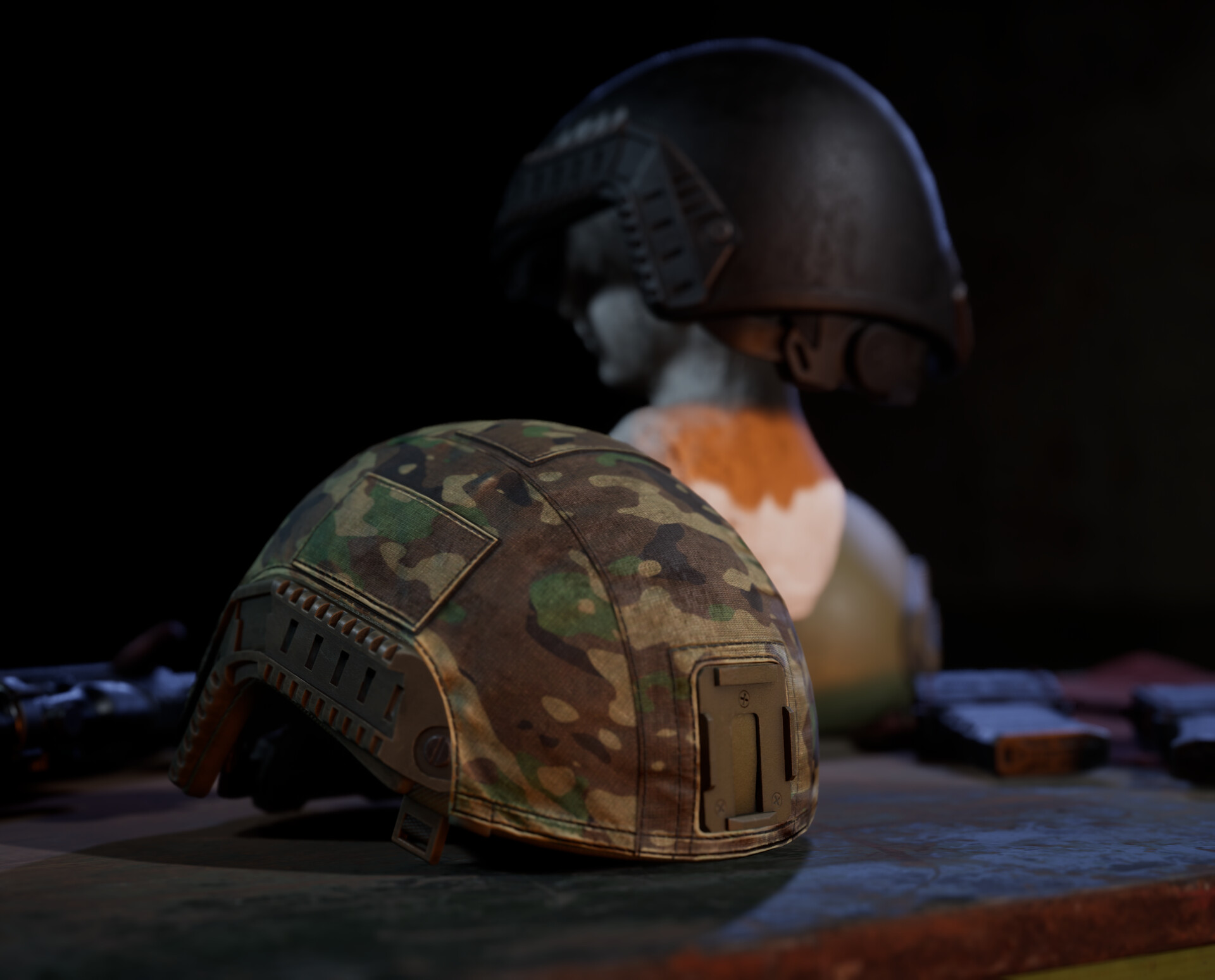 ArtStation - realtime still life with tactical helmets