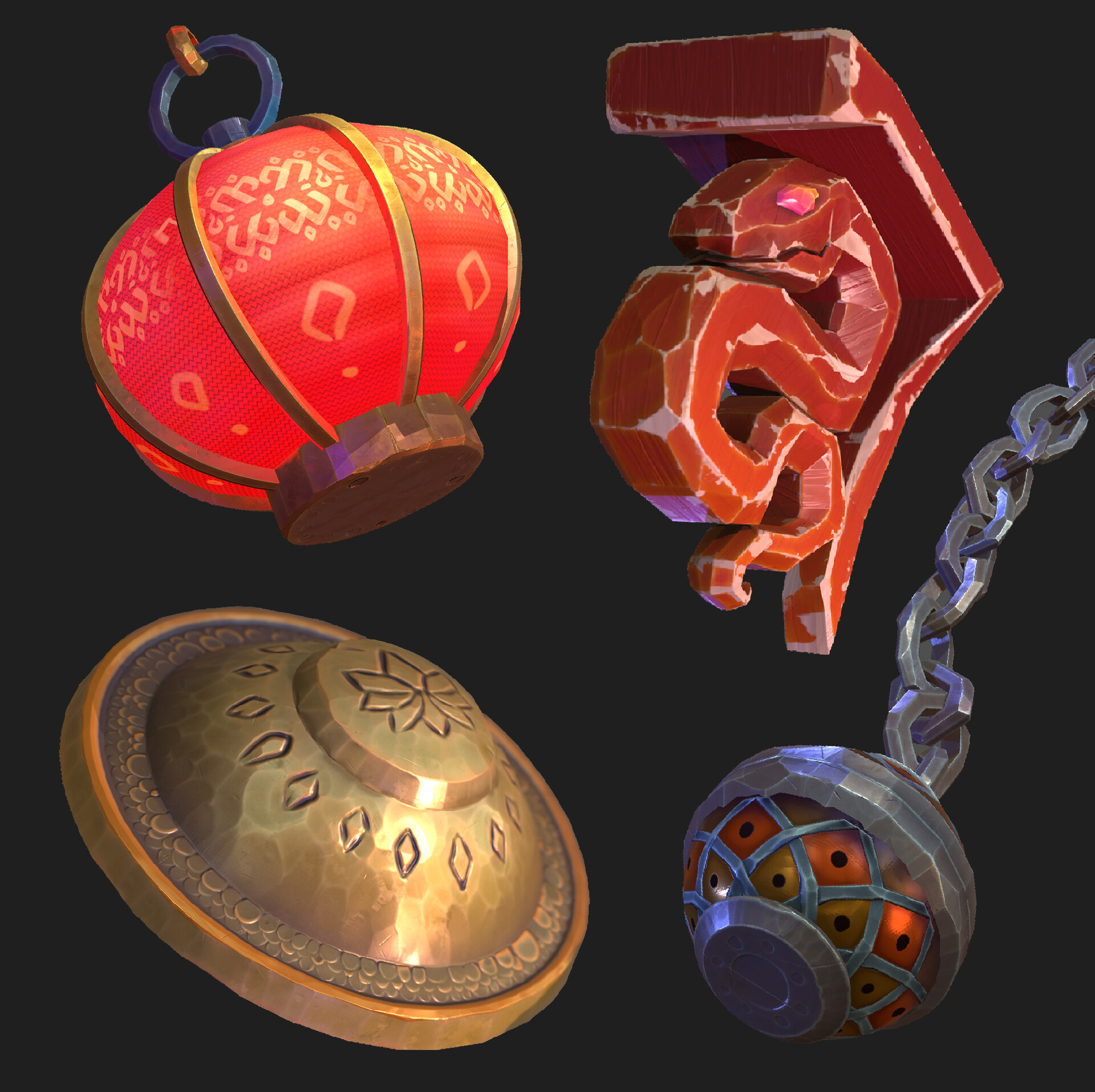 ArtStation - Chinese stylized props