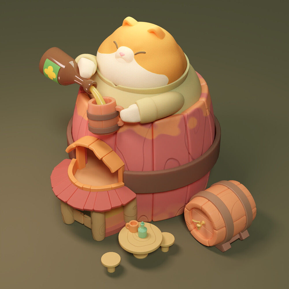 ArtStation - Bartender cat