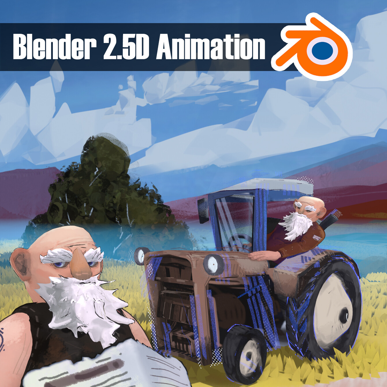 ArtStation - The Village Road (Blender 2.5D)