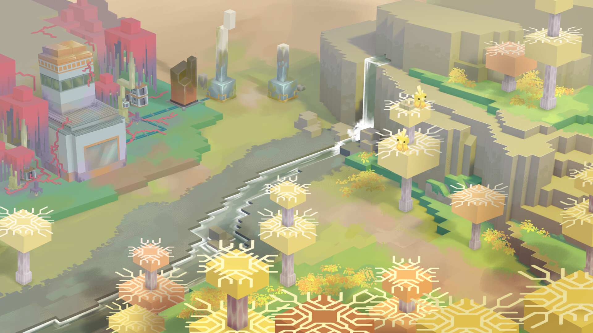 ArtStation - Forest landscape concept art illustration for voxel based game