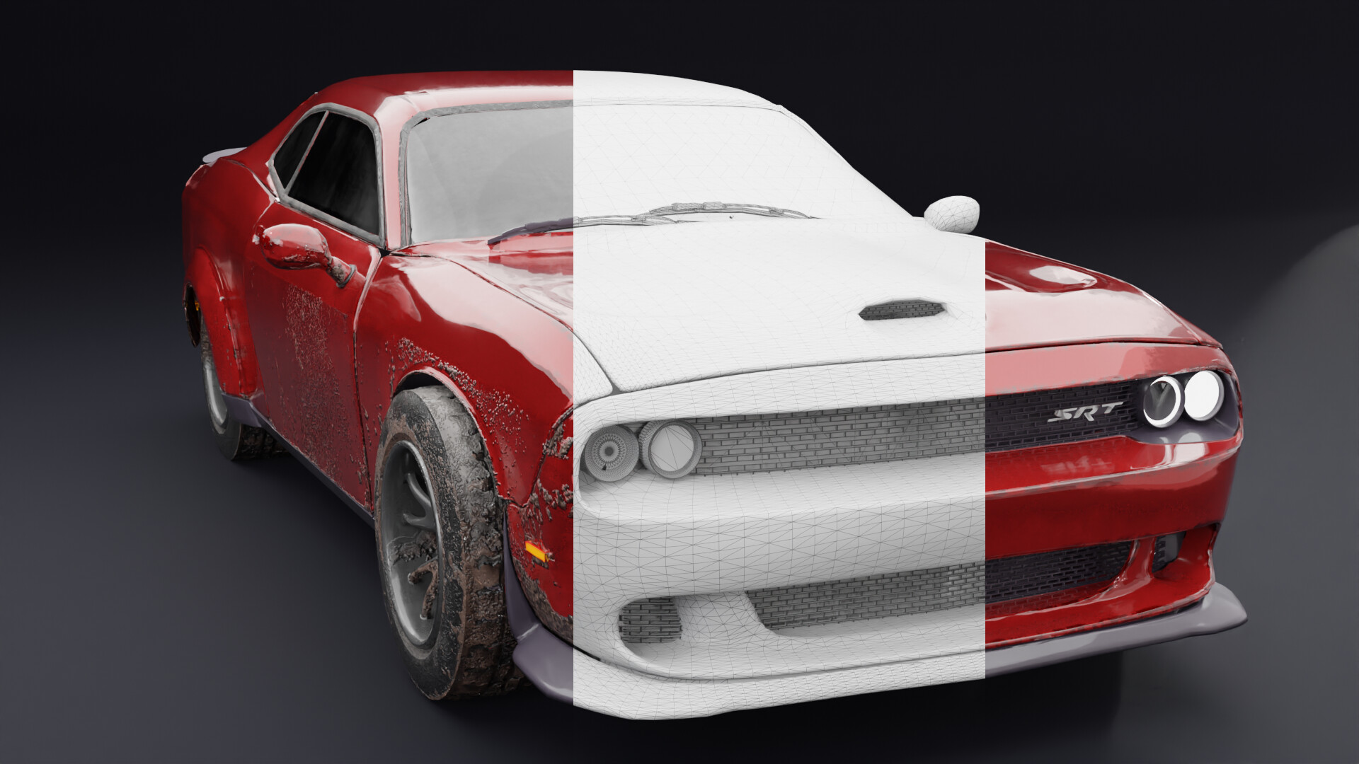 ArtStation - The Red Menace (Dodge Challenger SRT)