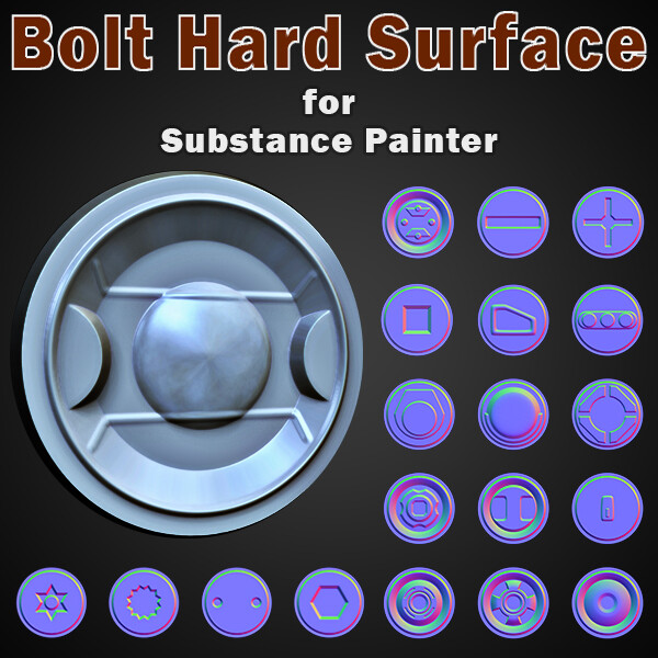 ArtStation - 90 Bolt Hard Surface for Substance Painter