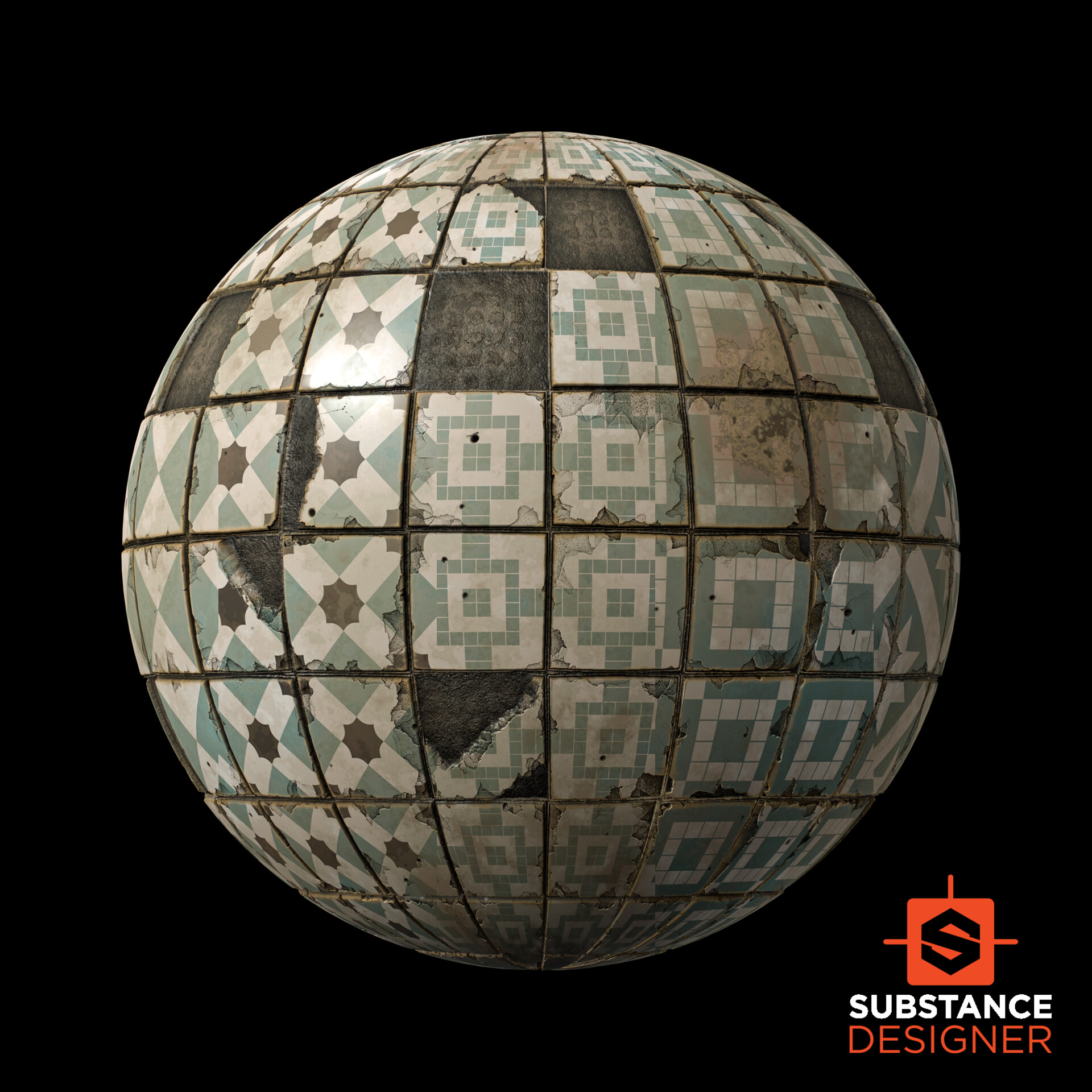 ArtStation - wall tiles study