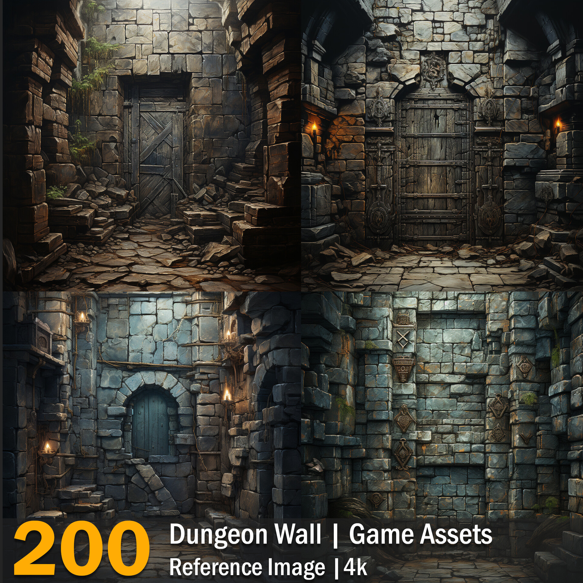 ArtStation - Dungeon Wall | Game Assets | Reference Images | 4K