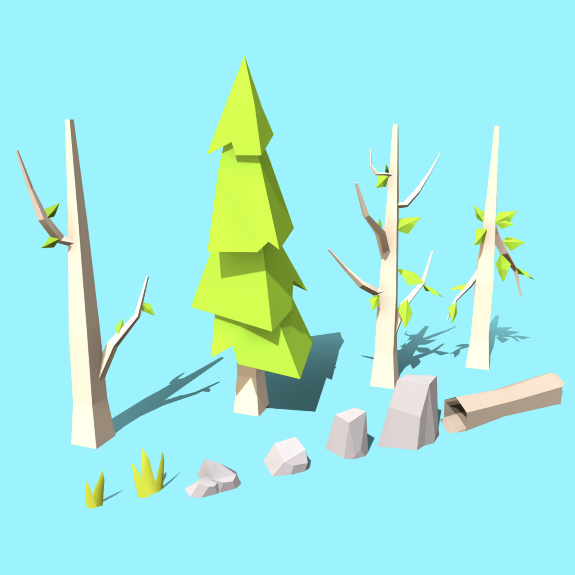 ArtStation - Asset pack - Low poly 3D forest environment for games