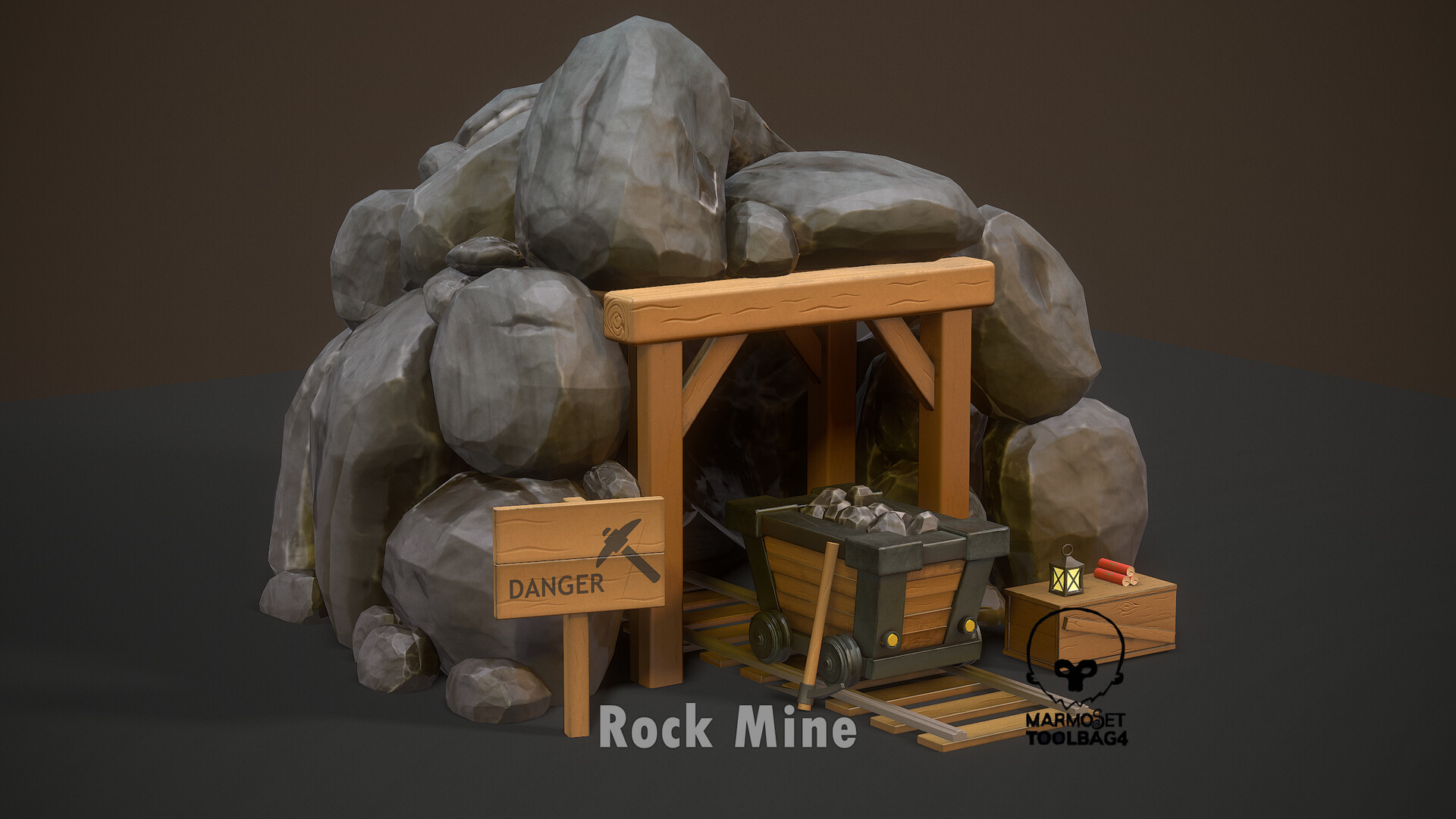 ArtStation - Rock mine with wagon