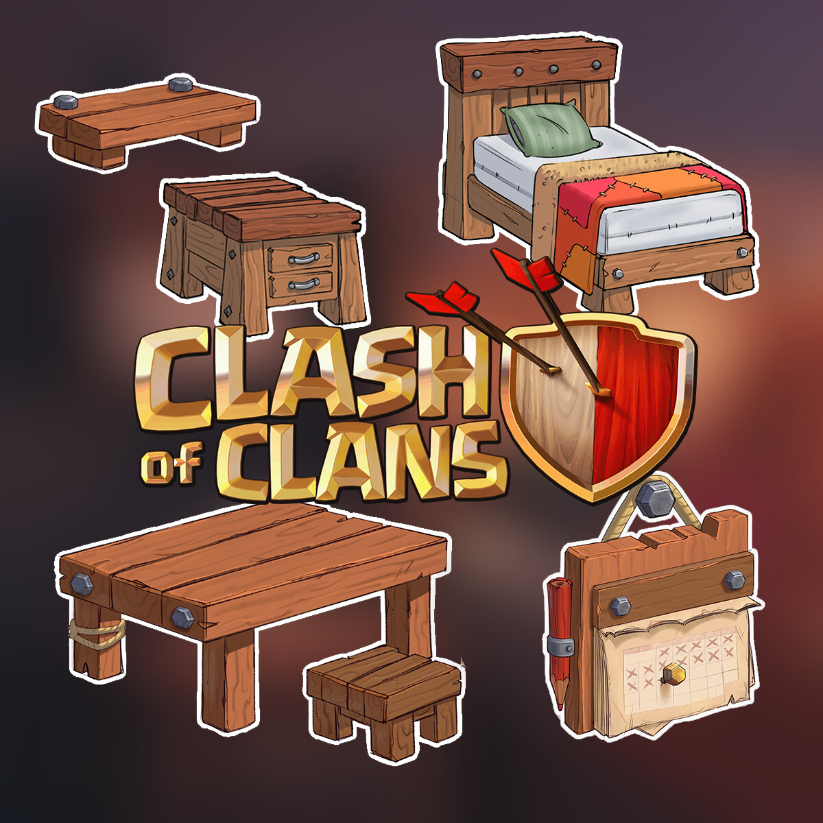 Rodrigo Camilo Art - Concept Art and Illustration - Hammer Jam for Clash of Clans - Concepts Props
