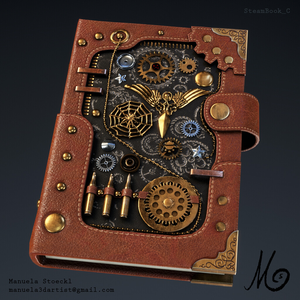 ArtStation - Book in Steampunk Style - Realism - SteamBook - Clean ...