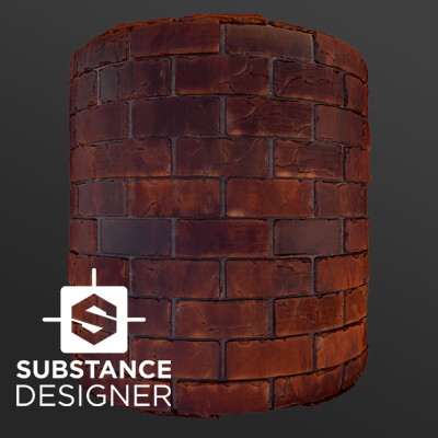 ArtStation - Stylized Brick Wall - Substance Designer