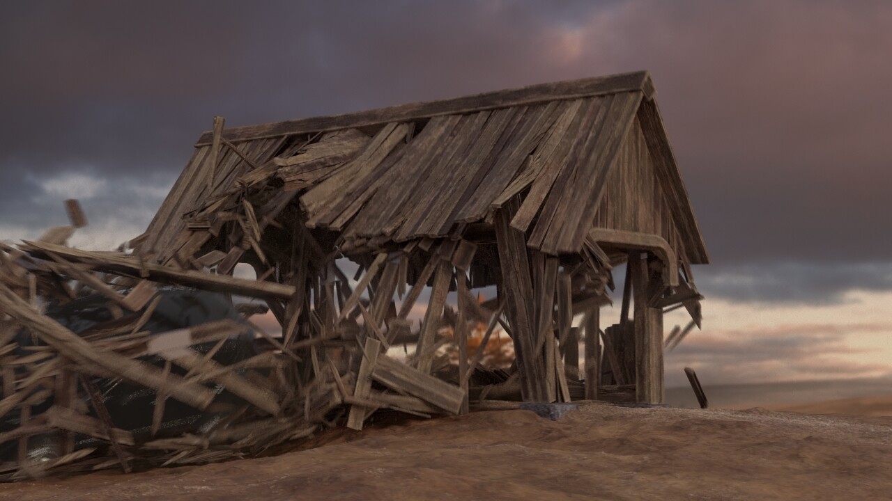 ArtStation - Collapsing Wood Structure