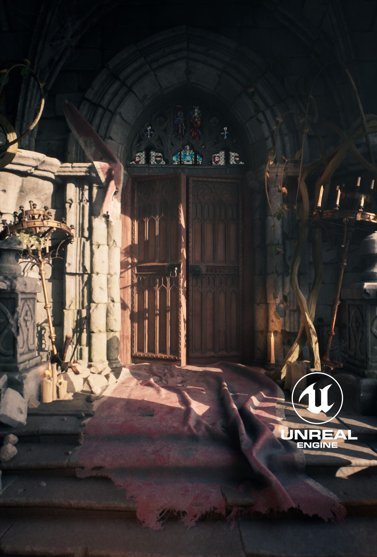 ArtStation - Ruined Medieval Church Interior
