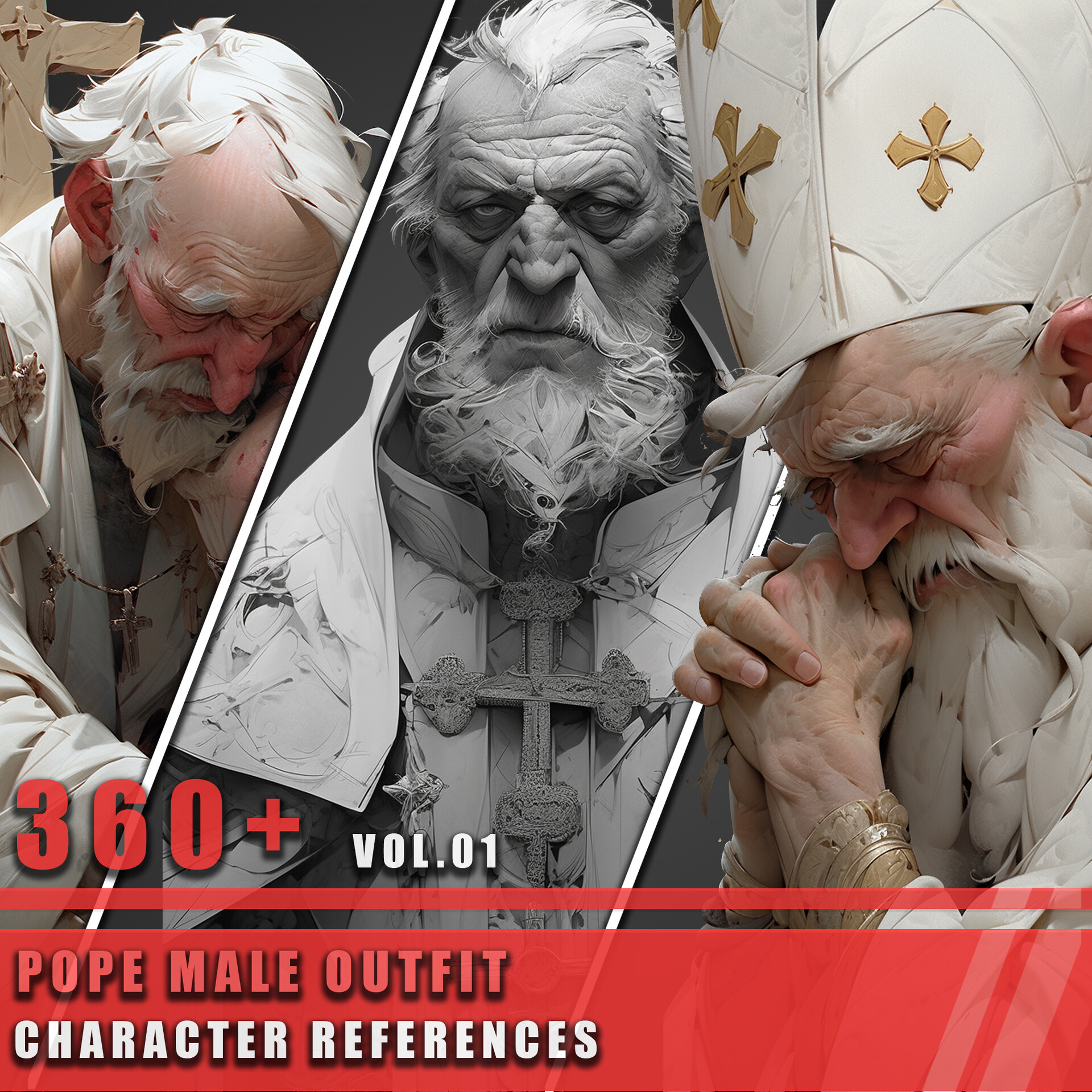 ArtStation - 360+ Pope Male Outfit - Character References Vol.01