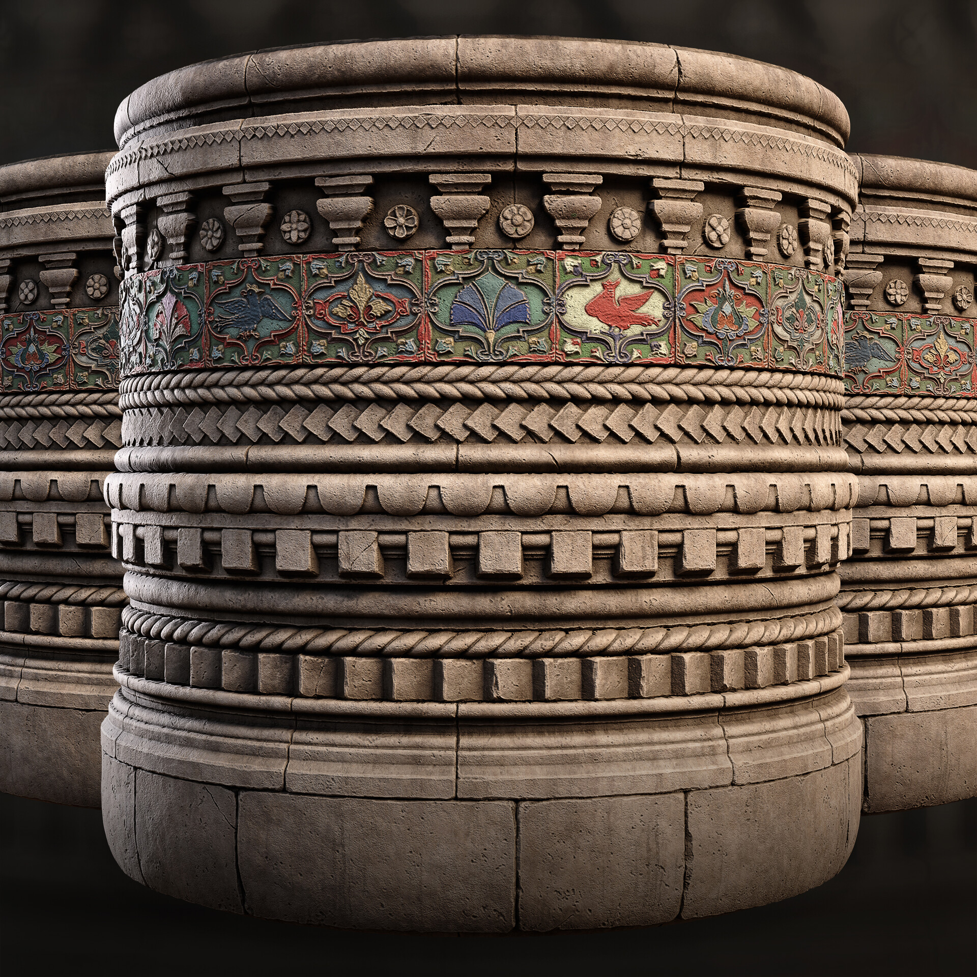 ArtStation - Stone Wall Trim Sheet & Modular Wall Set