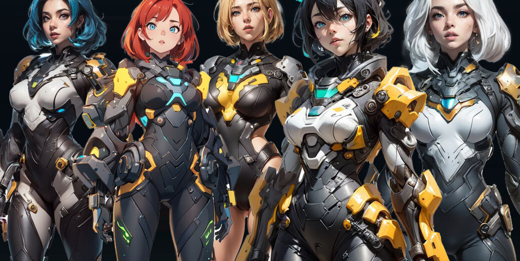 ArtStation - 250 Mechanical Marvels Battle Frame Mecha Babes in 4K ...