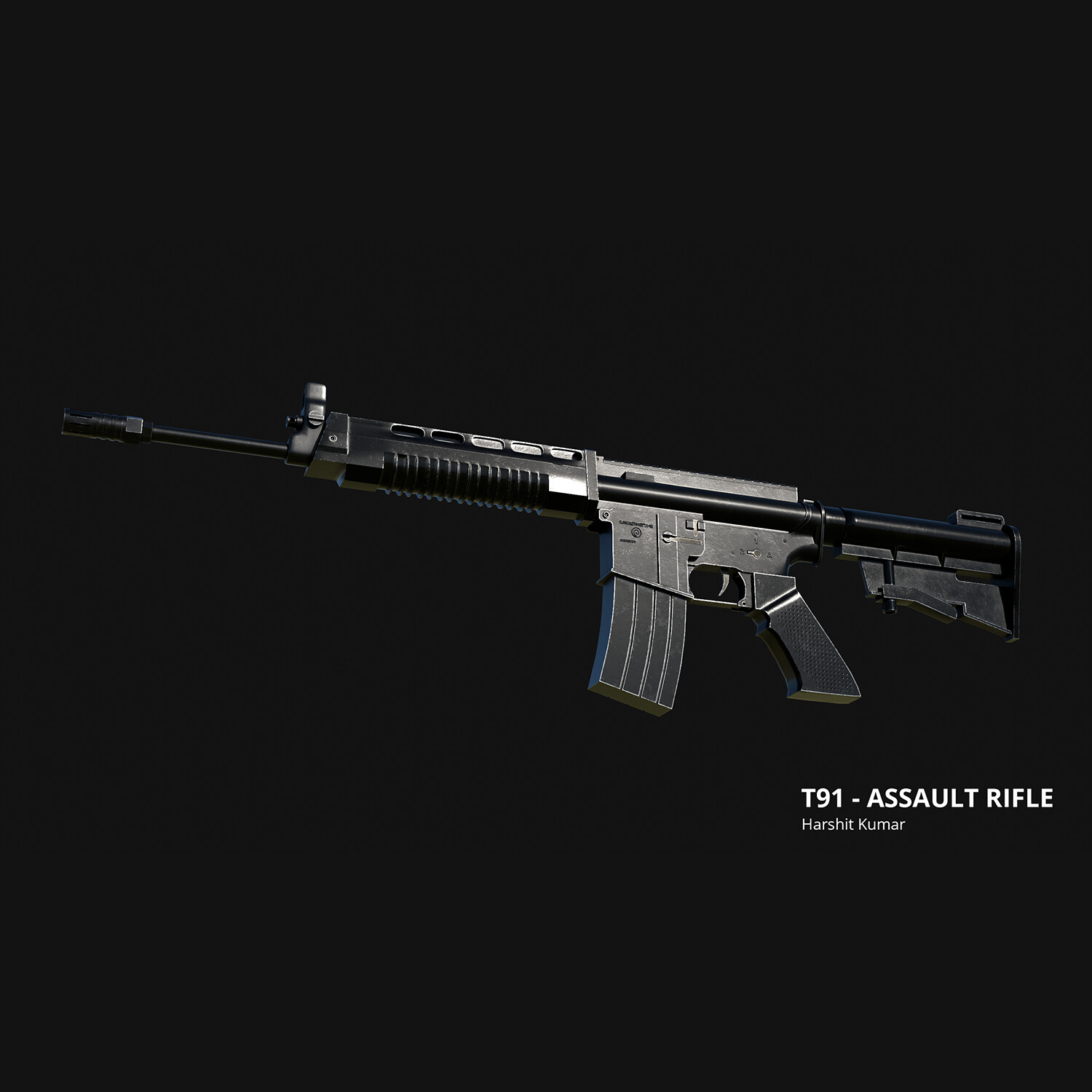 ArtStation - T91 - Assault Rifle