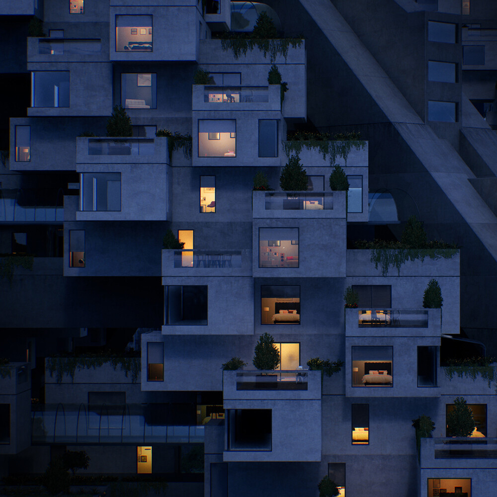 ArtStation - Hillside Project Relight Inspired By the Nakagin Capsule Tower