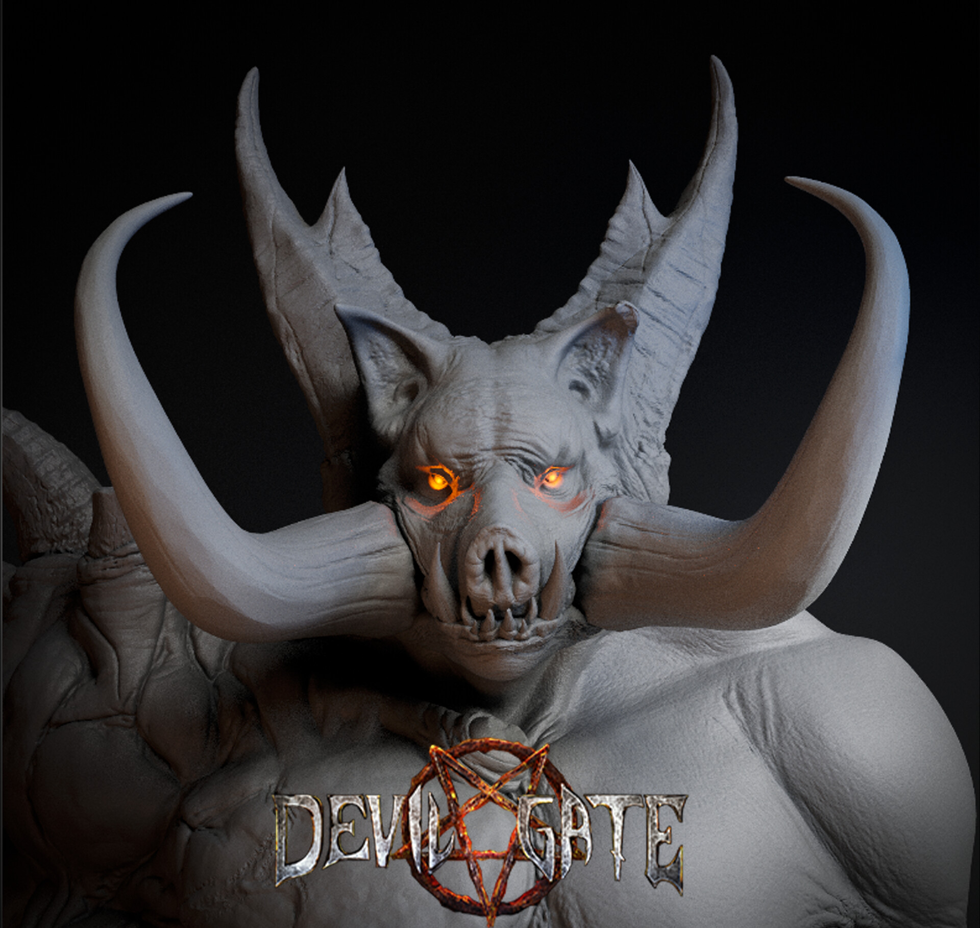 ArtStation - Commander of Devils (clay render)