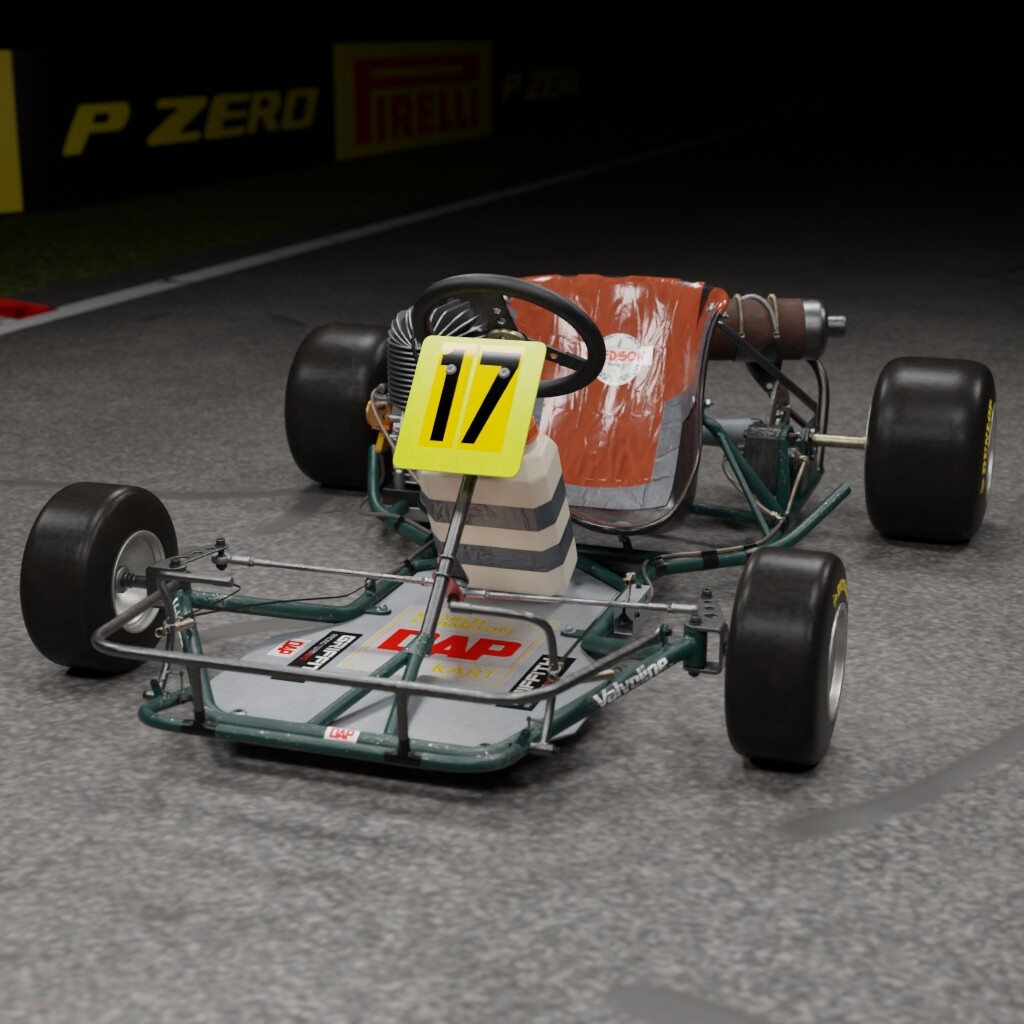 ArtStation - Ayrton Senna DAP Racing Kart #17 '80