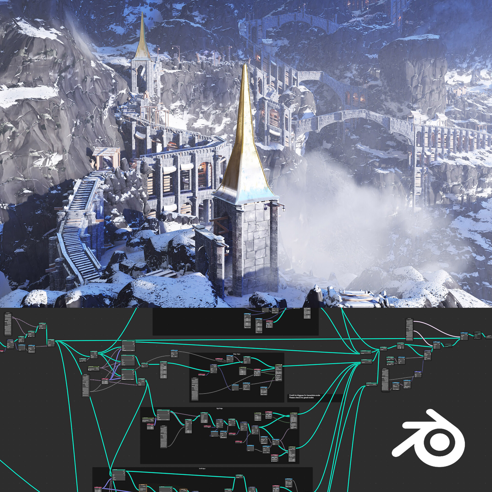 ArtStation - Geometry nodes Mountain Path