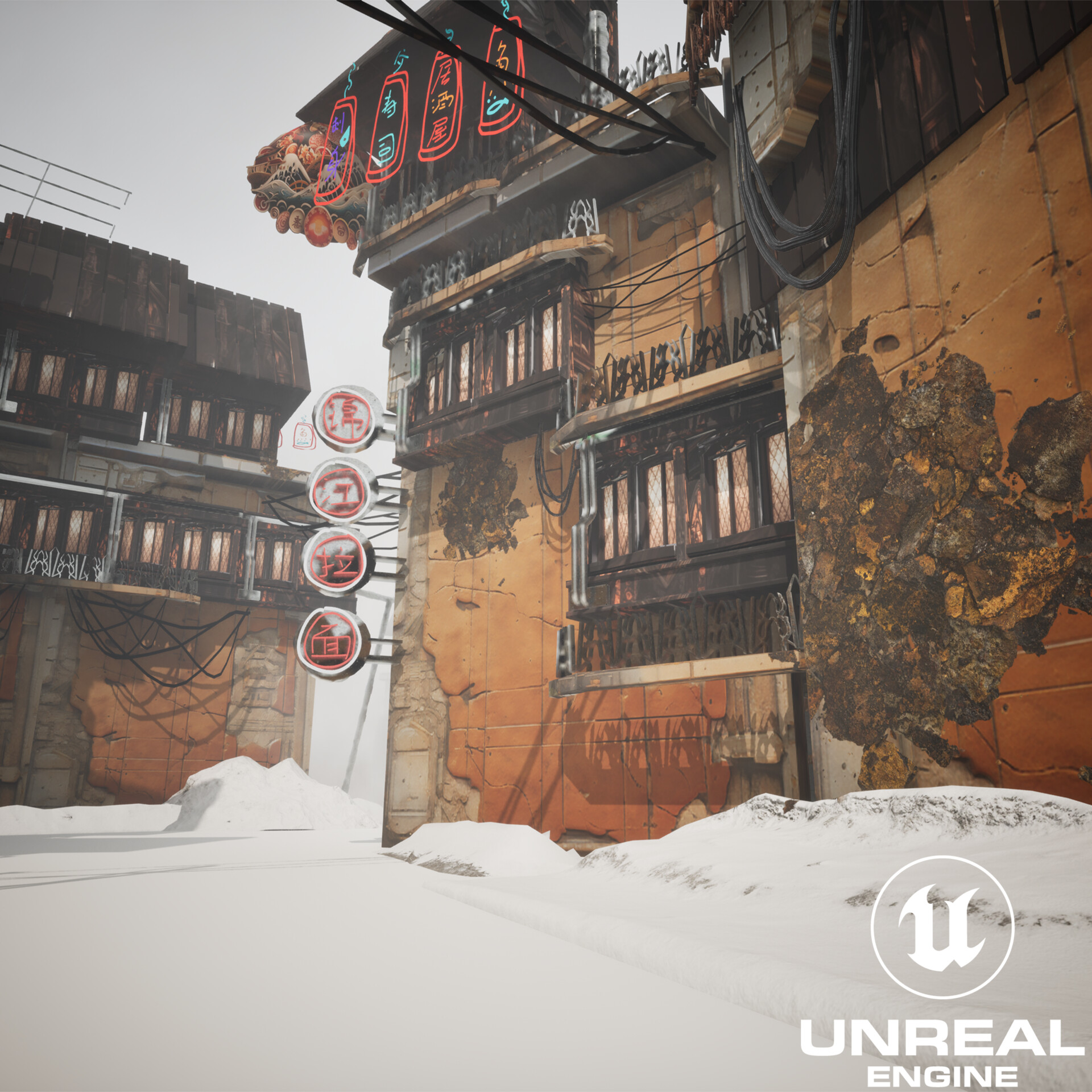 ArtStation - Stylized Winter Street - [UE5]
