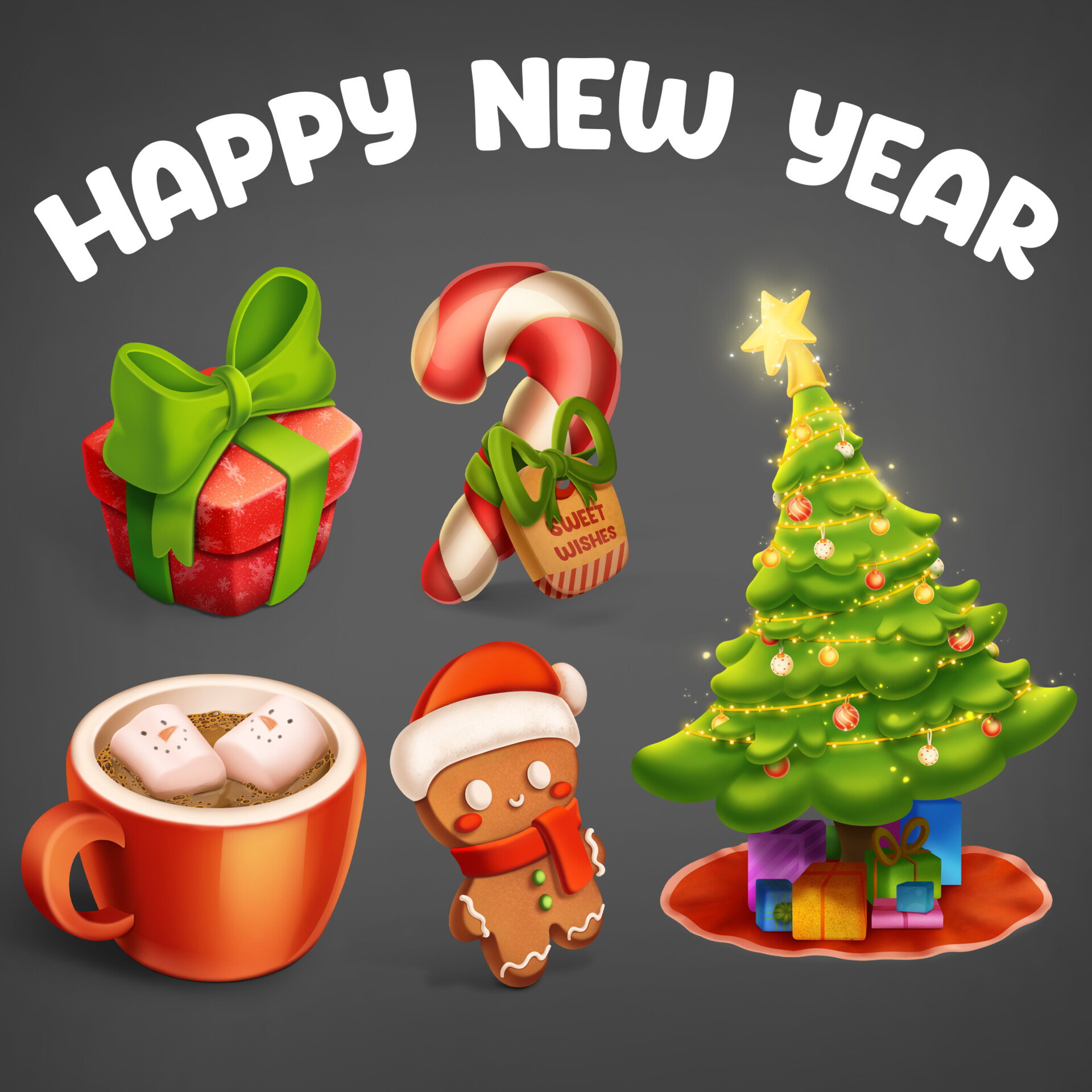 ArtStation - New Year Icons