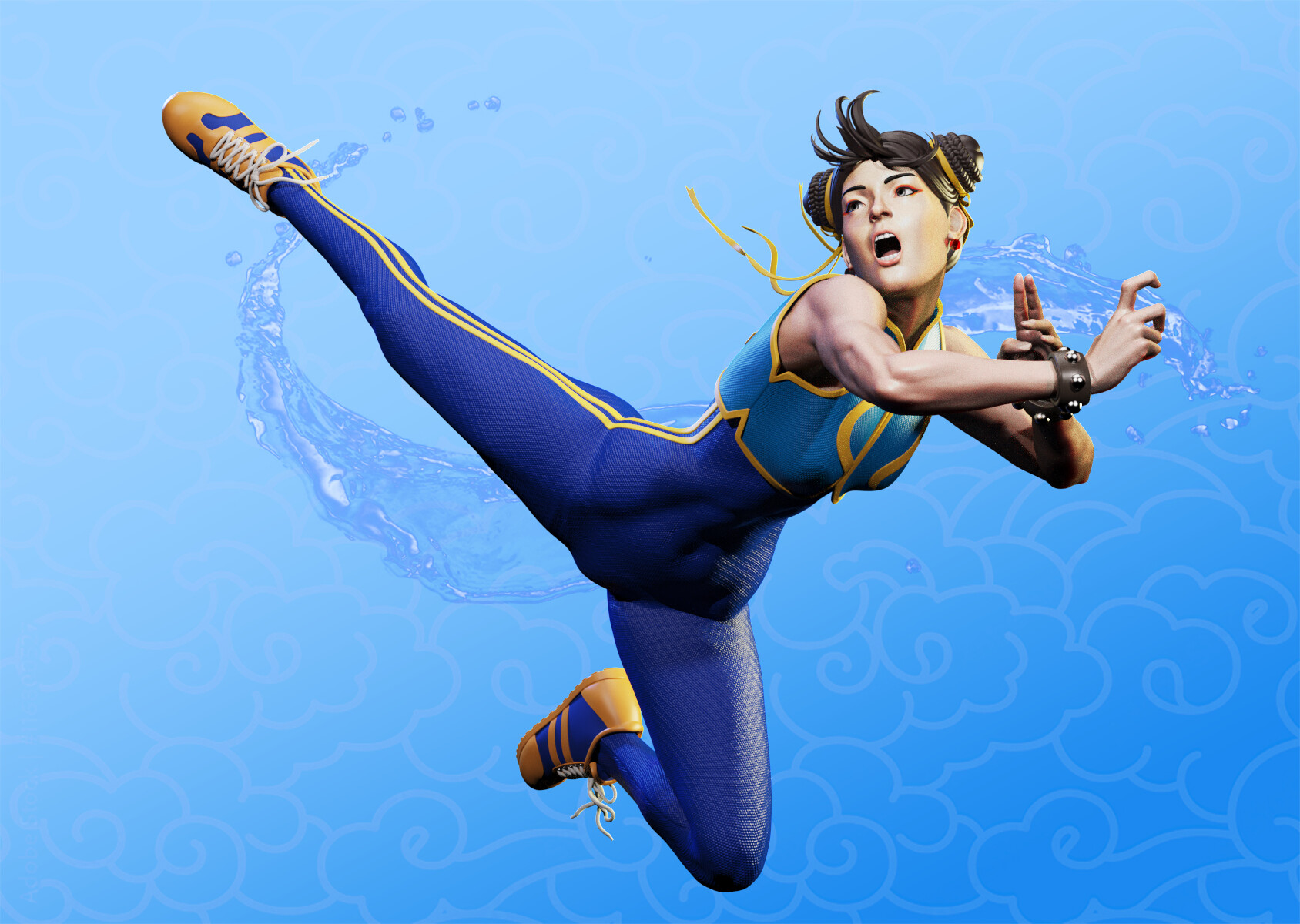 ArtStation - Chun-Li 同人 （keyshot render）