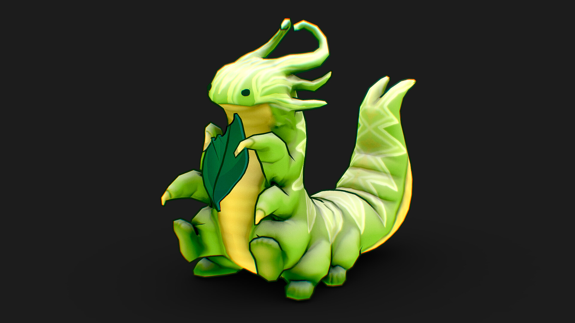 ArtStation - Stylized Dragon Headed Caterpillar