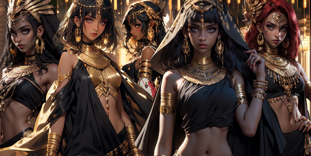 ArtStation - 252 Captivating Egyptian Slave Enchanted Dancing Beauty: Fashion Reference Art V2 ...