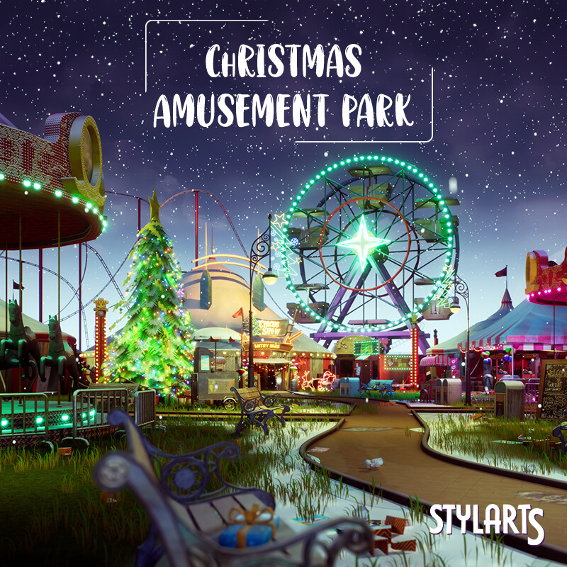 ArtStation - Stylized Christmas Amusement Park