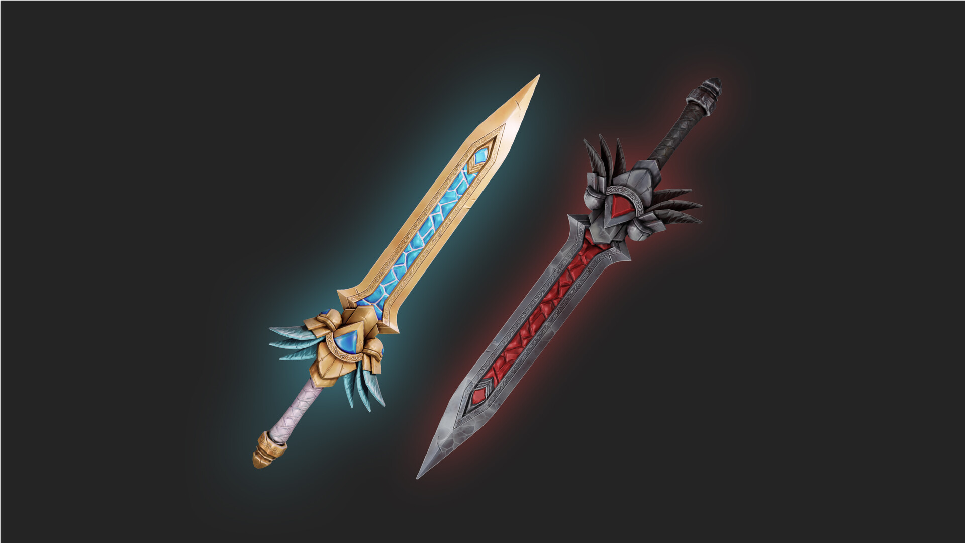 ArtStation - The Light and The Dark Swords