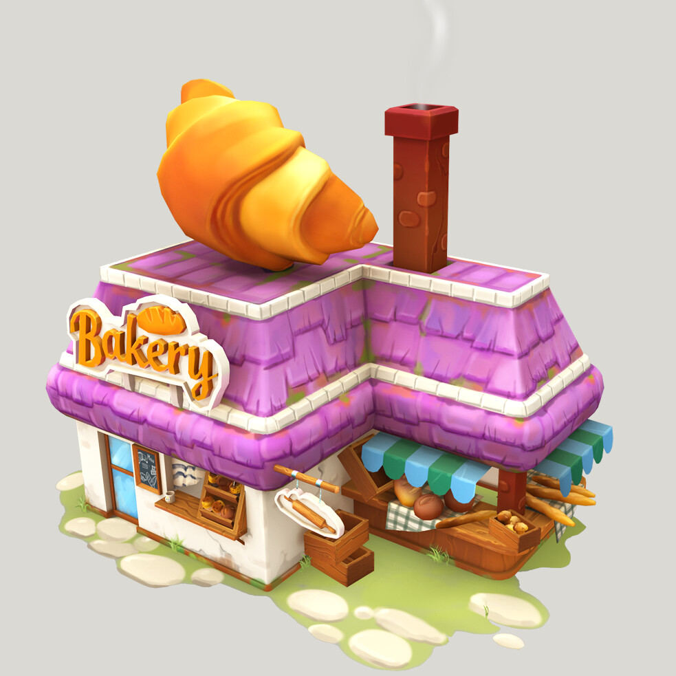 ArtStation - Handpainted casual bakery