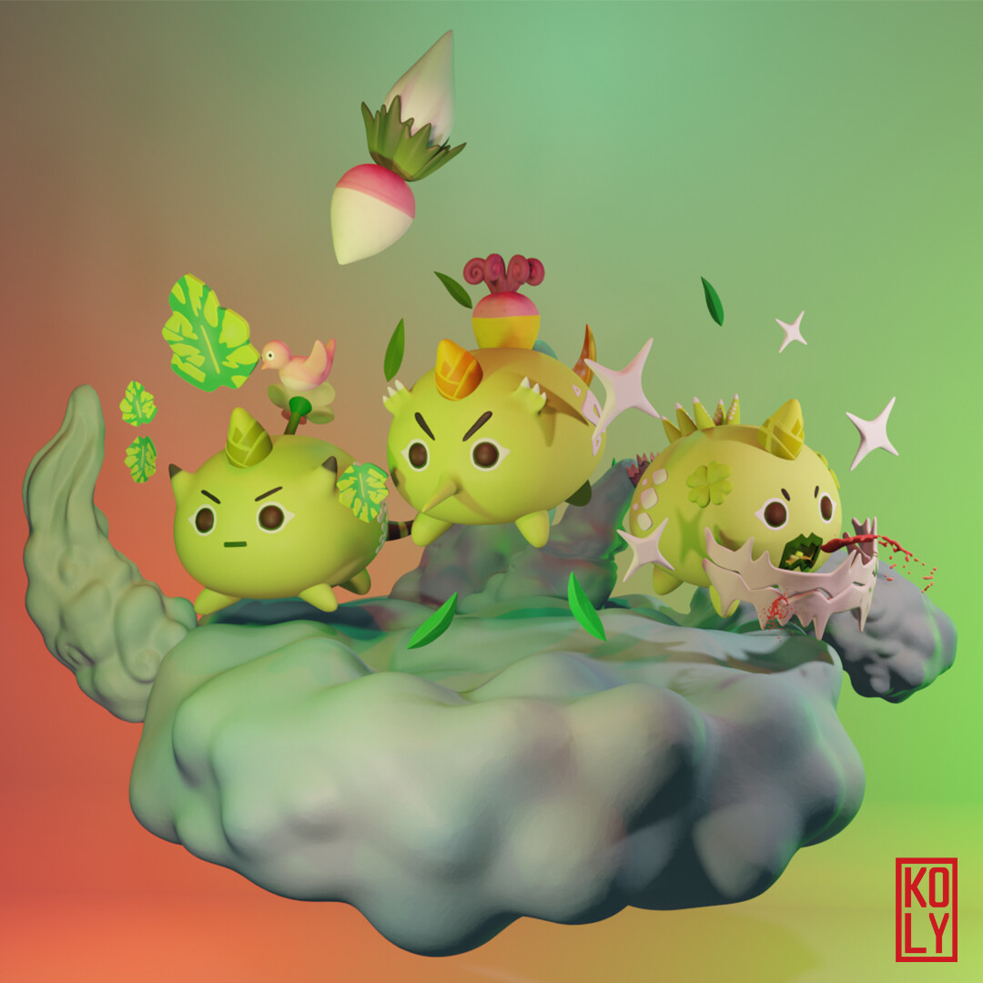 ArtStation - Render and sculpting, Axie plants team