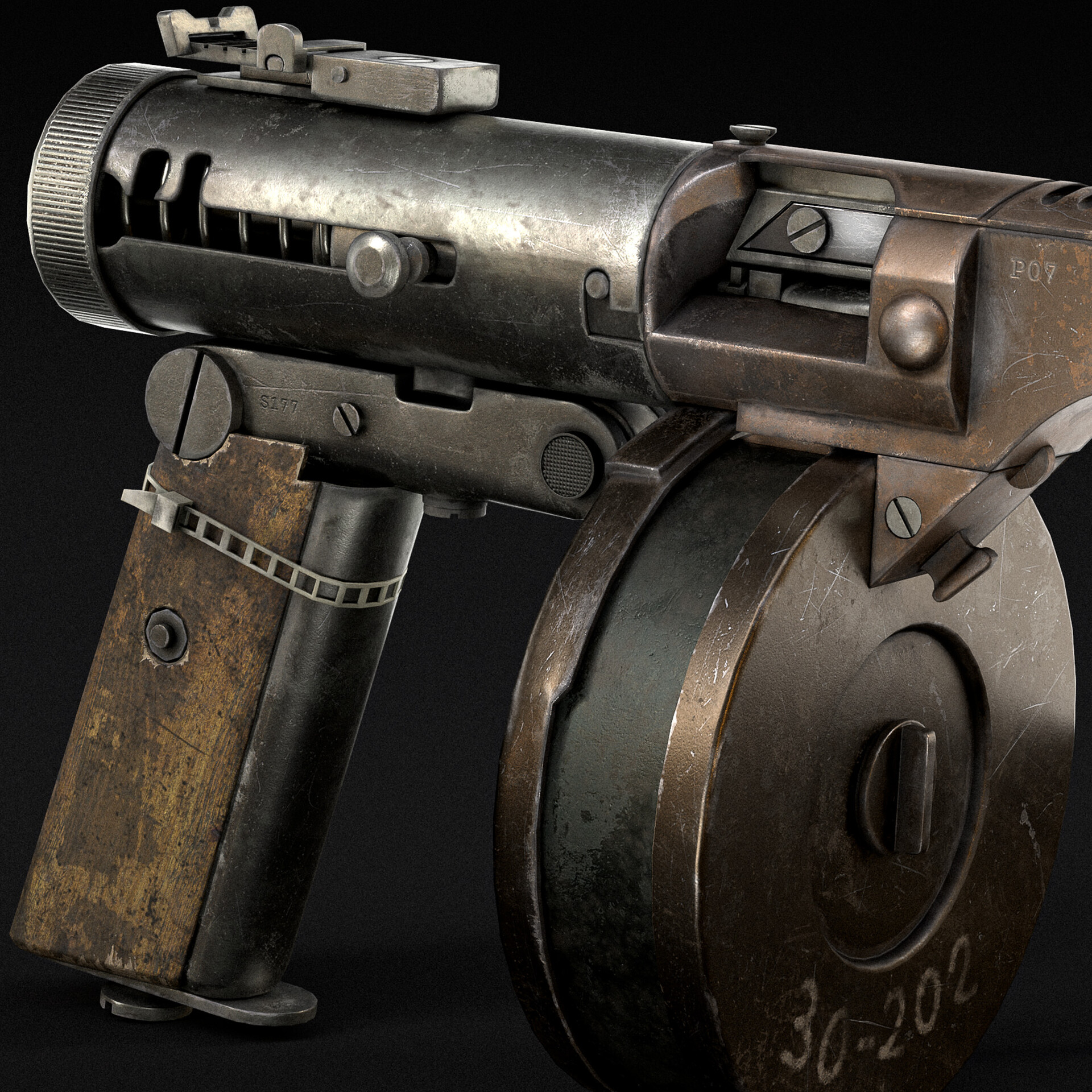 ArtStation - Handmade submachine gun