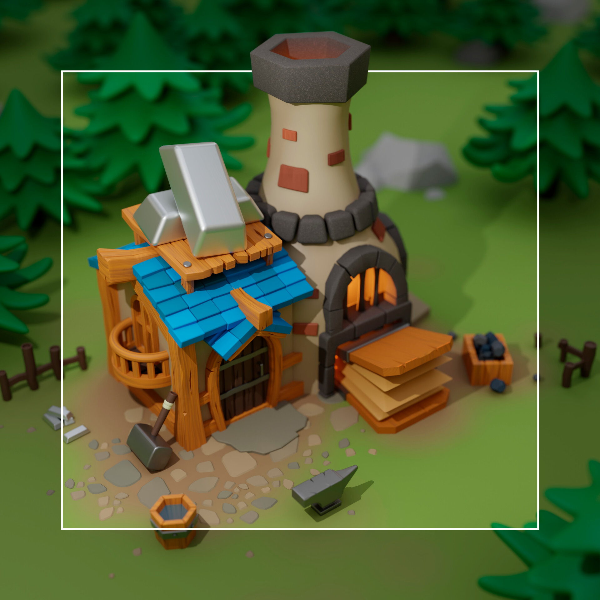 ArtStation - Blacksmithing forge