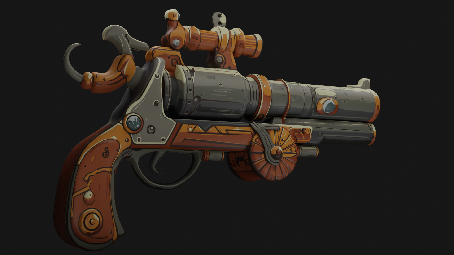 ArtStation - Steampunk cellshade gun
